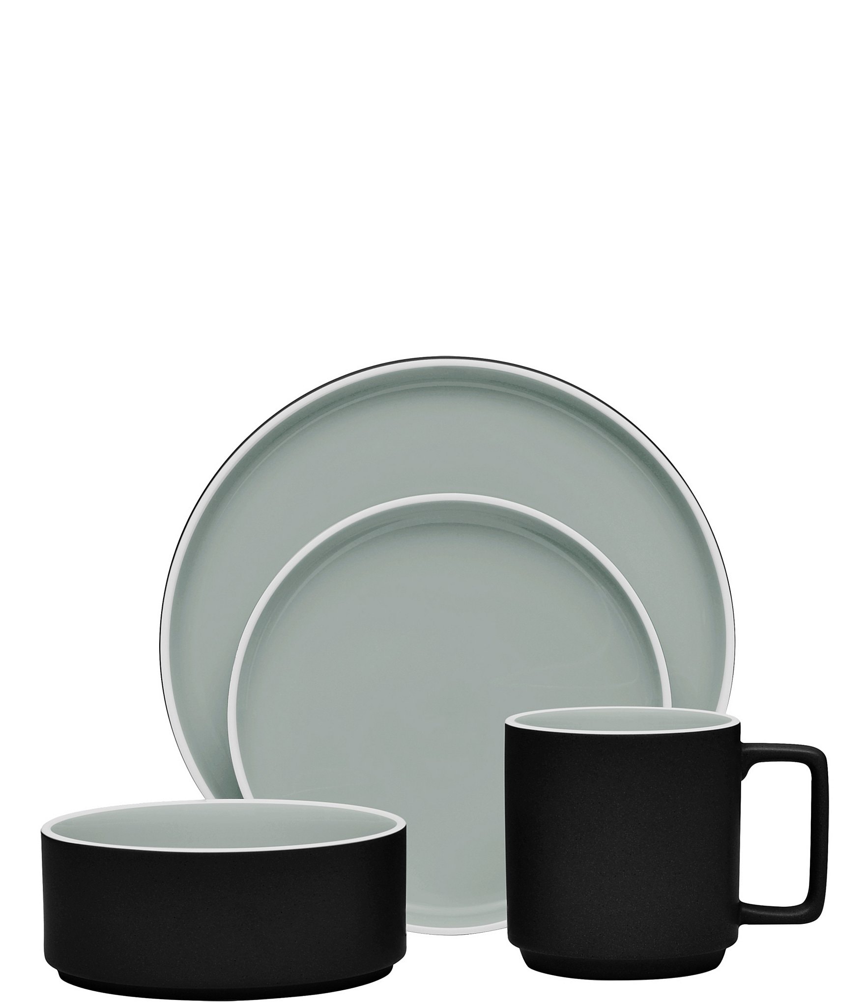 Noritake Colortrio Graphite Collection 4-Piece Stax Place Setting ...