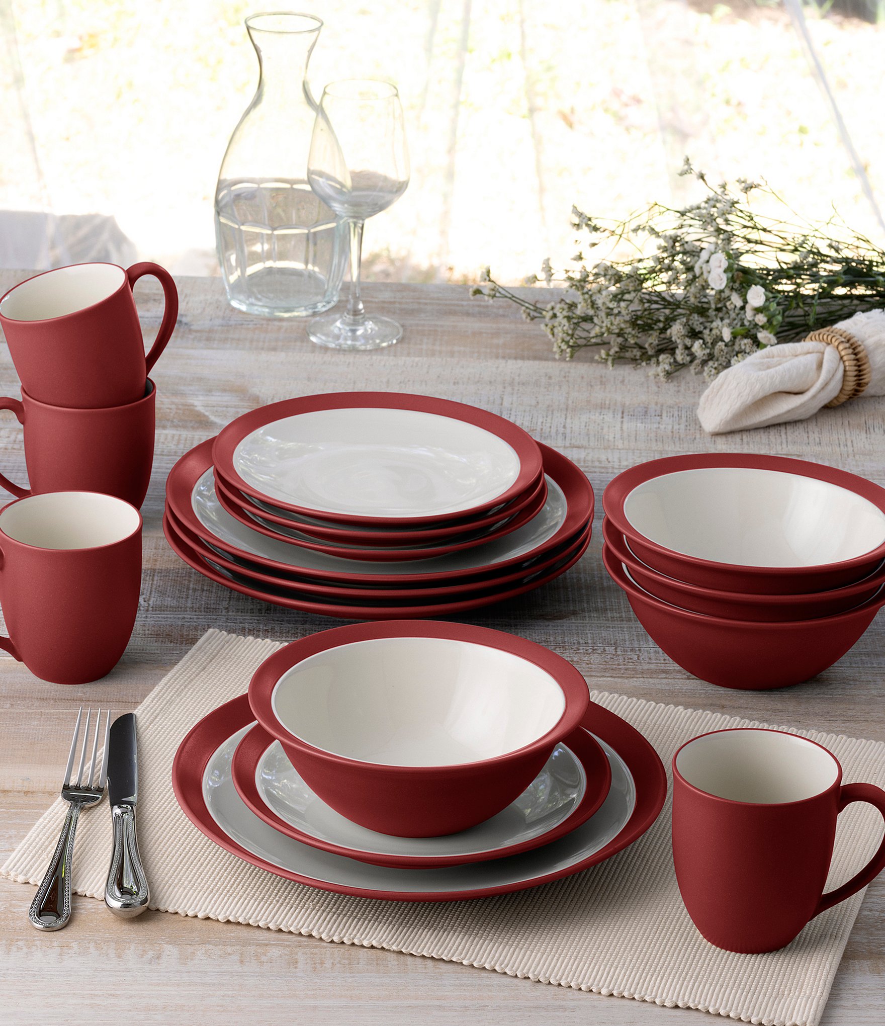 Red crockery set store