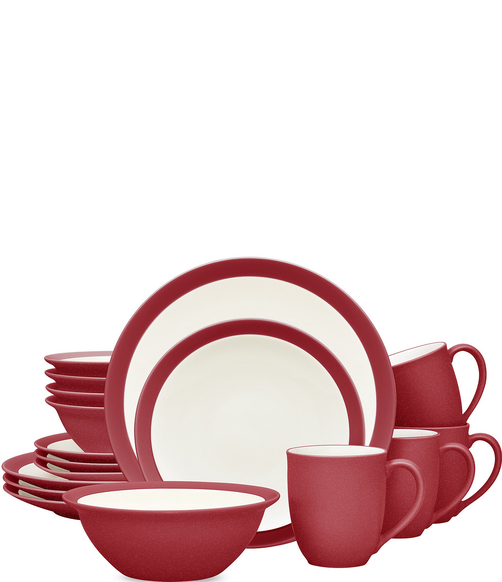 Noritake Colorwave Raspberry Collection 16-Piece Curve Set, Service For ...