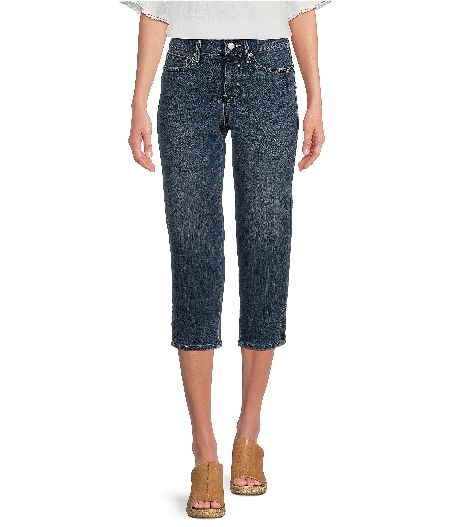 NYDJ Petite Size Size Marilyn Straight Crop Denim Jeans | Dillard's