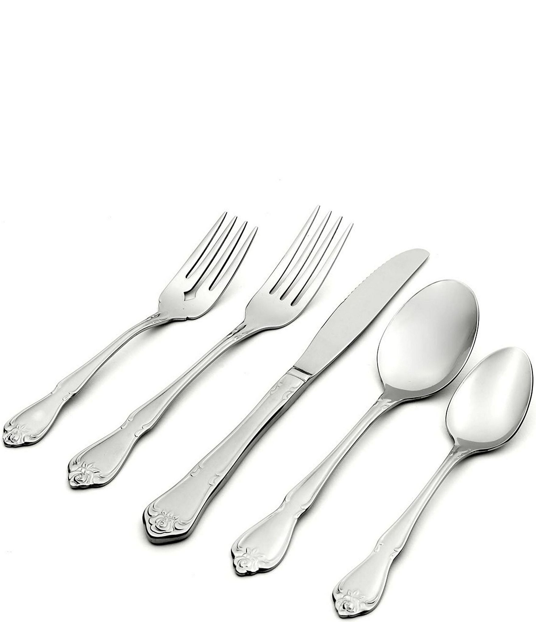 Oneida True Rose 45-Piece Stainless Steel Flatware Set | Dillard's