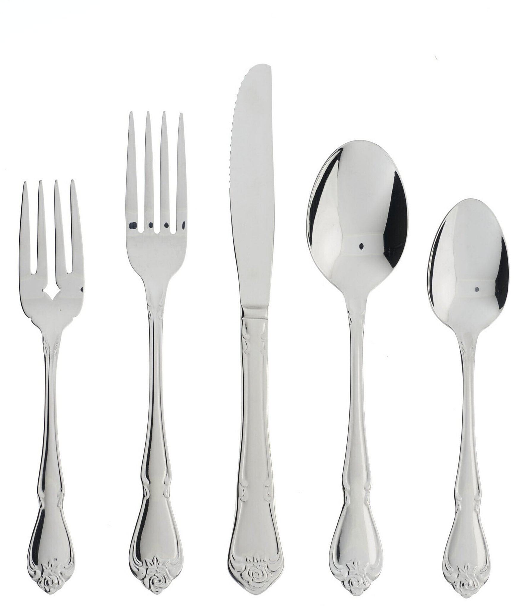 Oneida True Rose 45-Piece Stainless Steel Flatware Set | Dillard's