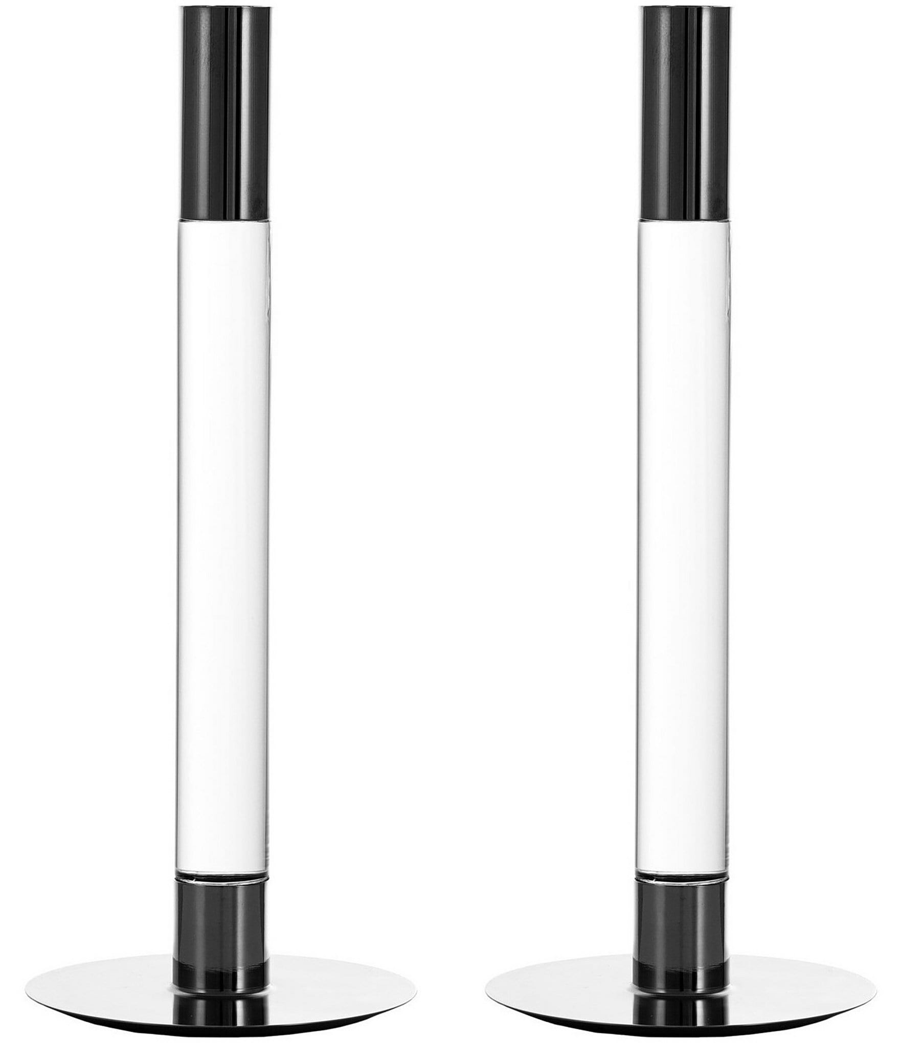 Orrefors Lumiere Silver Candlesticks, Set of 2 | Dillard's