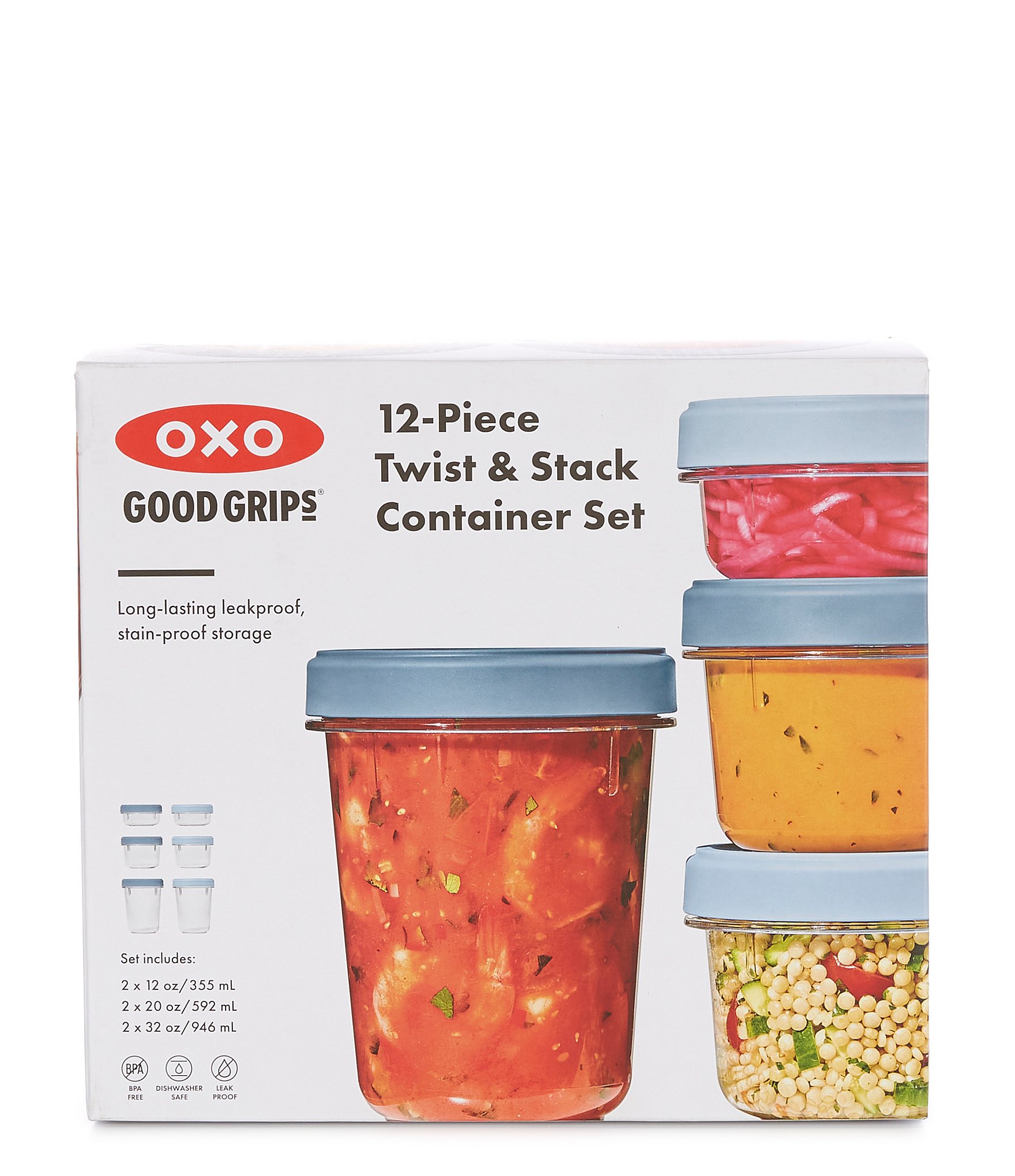 Oxo 12-Piece Twist & Stack Container Set | Dillard's