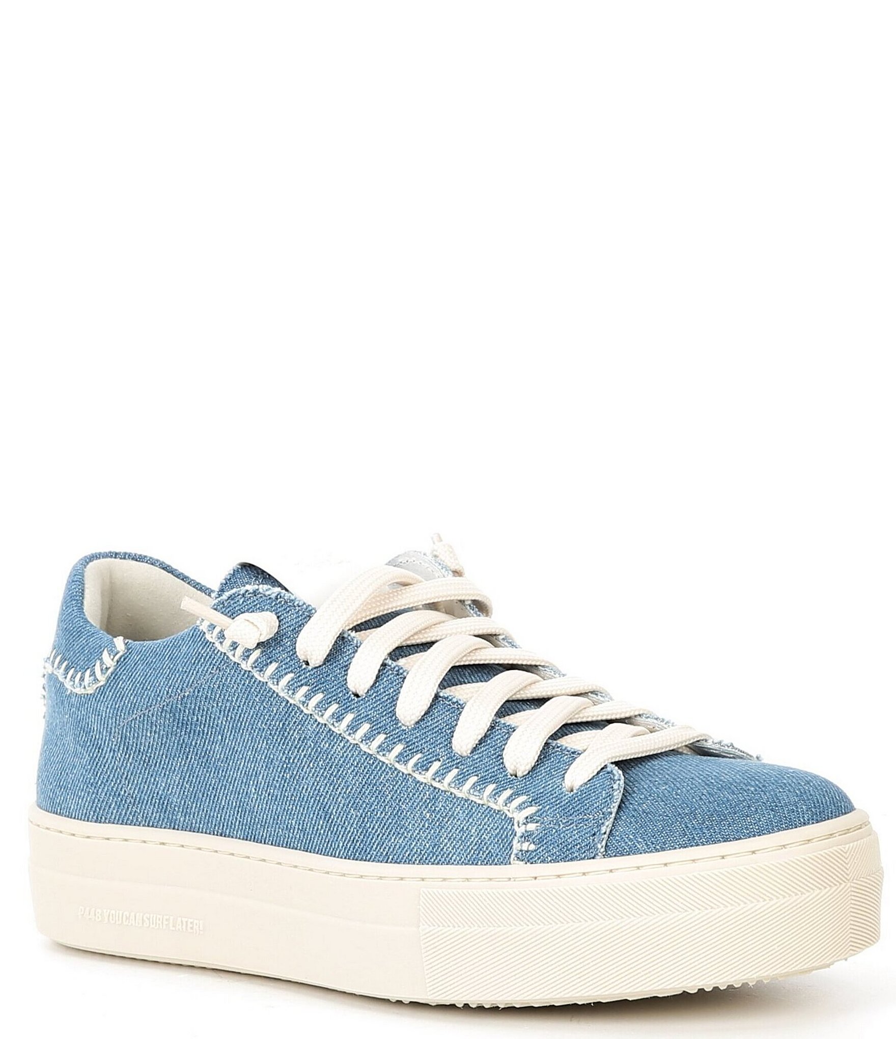 P448 Thea Denim Platform Lace Up Sneakers | Dillard's