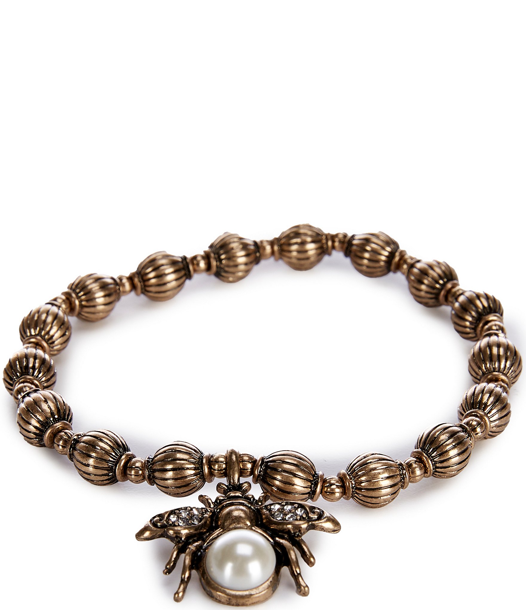 Patricia Nash Bee Pearl Beaded Stretch Bracelet | Dillard's