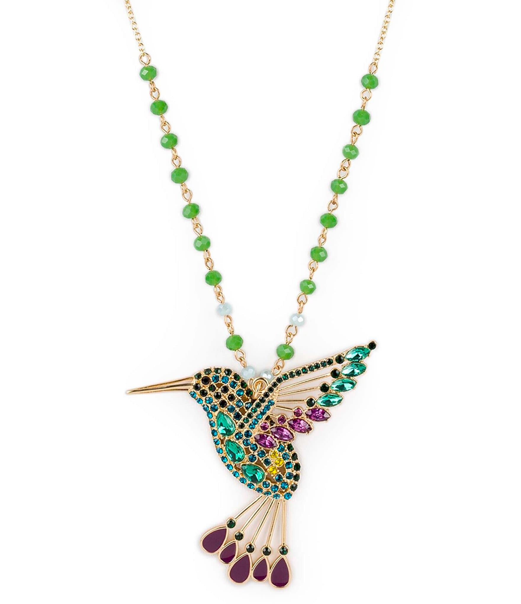Patricia Nash Large Hummingbird Long Pendant Necklace | Dillard's