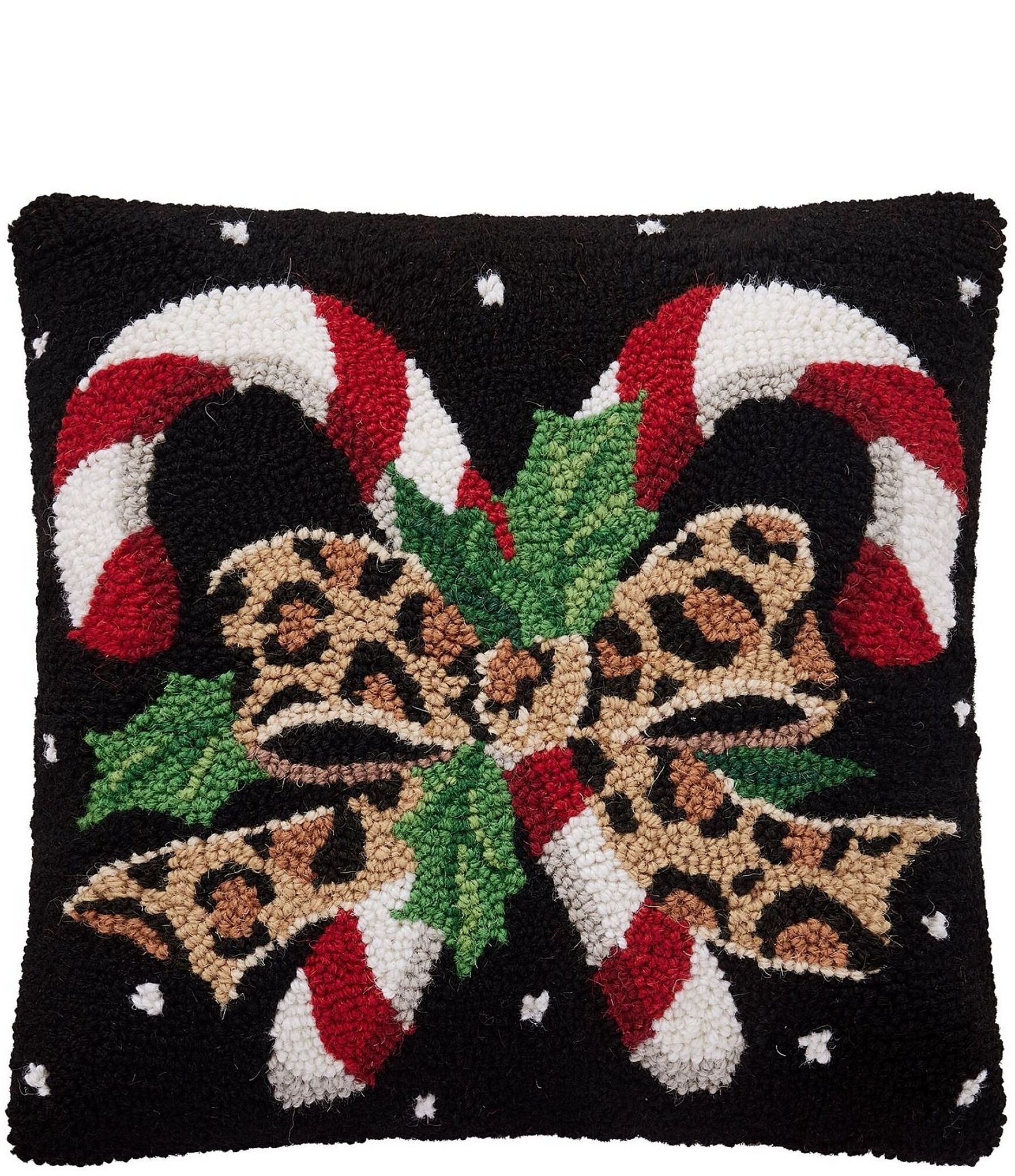 Peking Handicraft Holiday Collection Leopard Candy Canes Wool Hooked ...