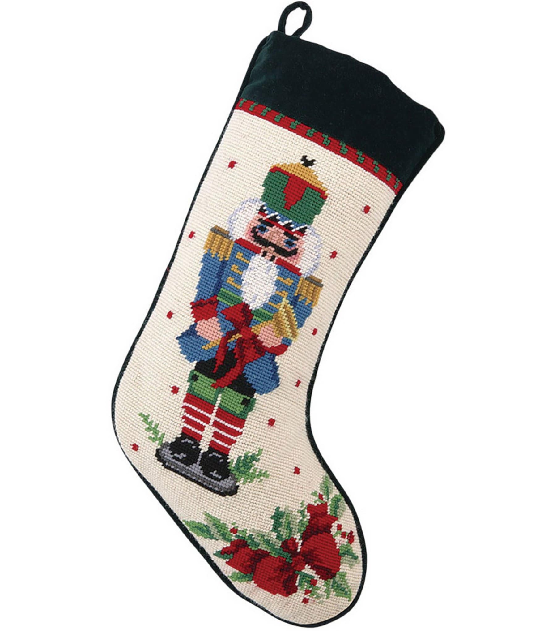Peking Handicraft Nutcracker Melody Trumpet Needlepoint Holiday Stocking | Dillard's