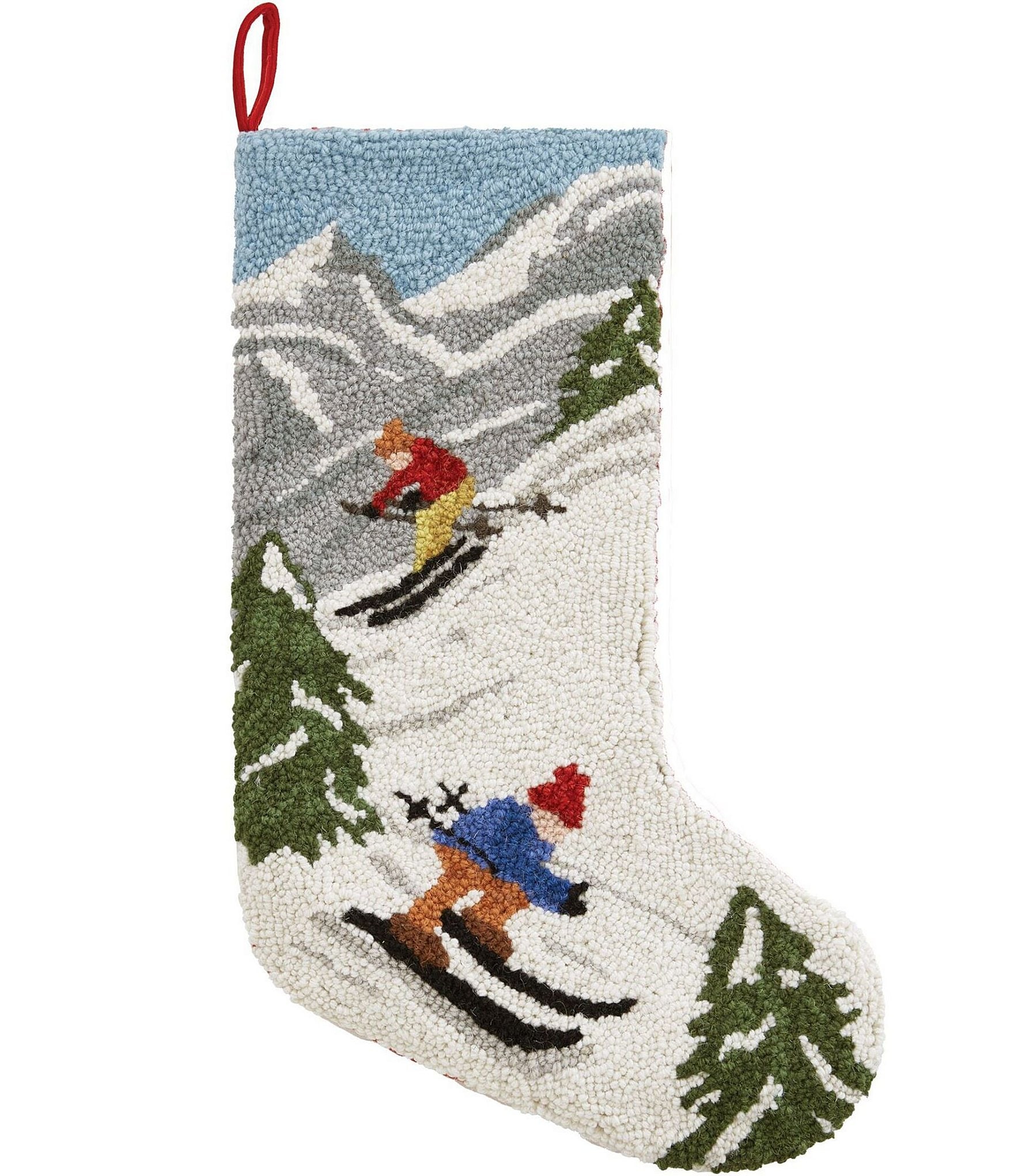 Peking Handicraft Ski Hooked Wool Holiday Stocking | Dillard's