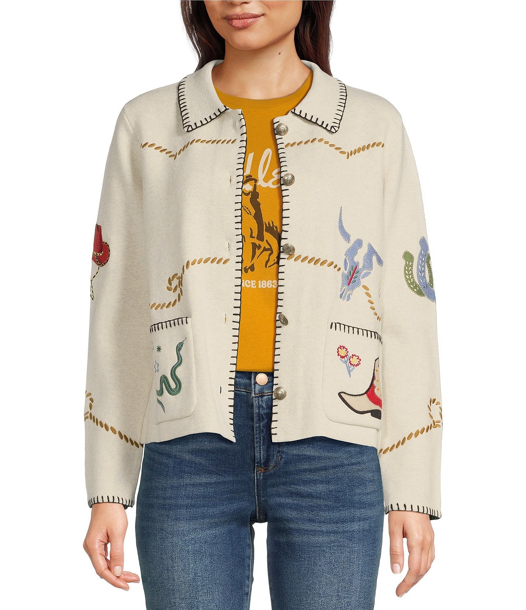Pendleton Western Point Collar Long Sleeve Souvenir Cardigan | Dillard's Pendleton Western Point Collar Long Sleeve Souvenir Cardigan | Dillard's