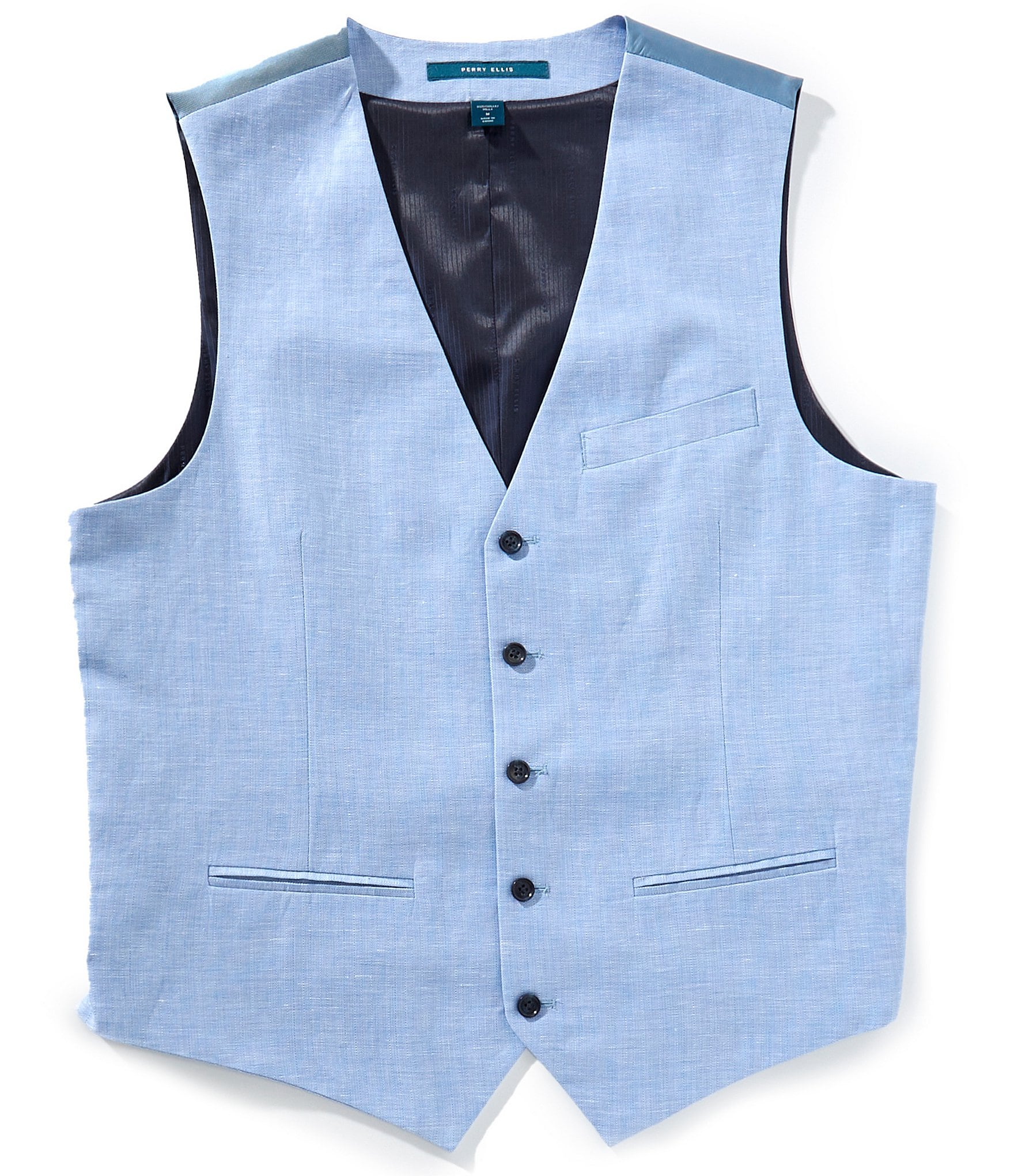 Perry Ellis Herringbone Suit Separates Linen Blend Vest | Dillard's