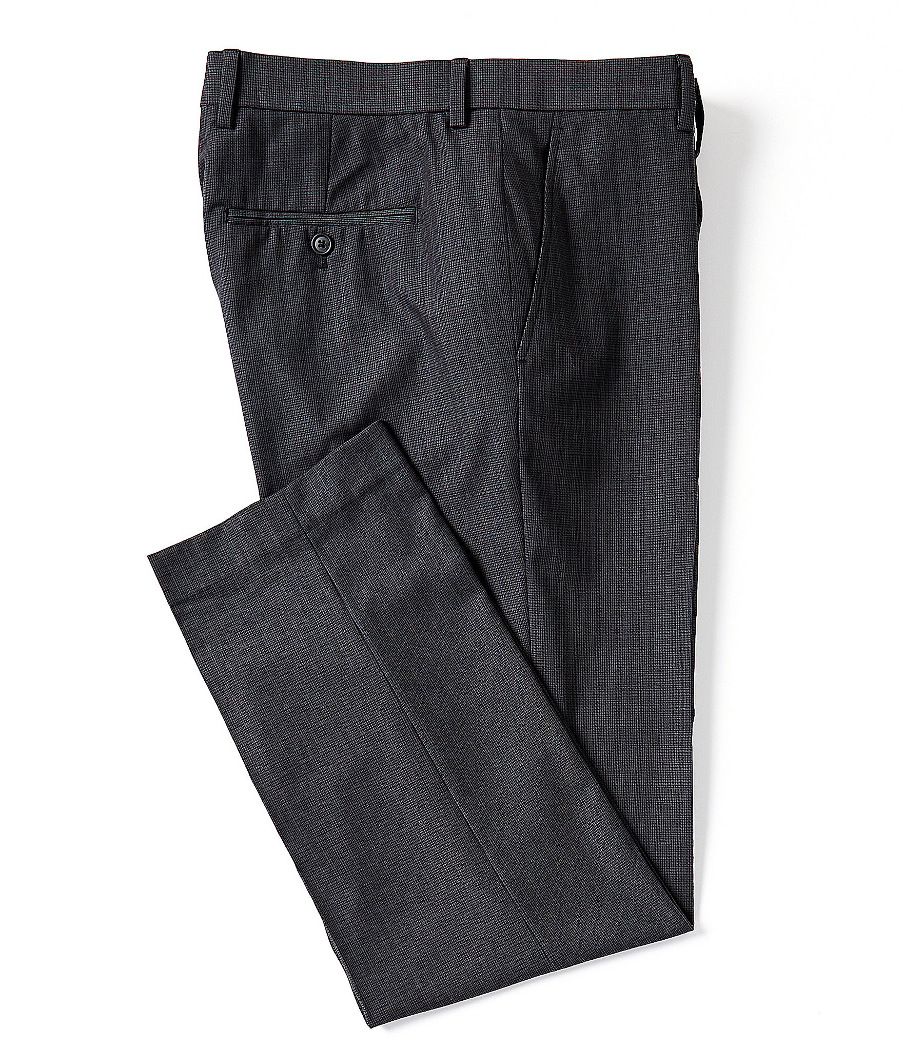 Perry Ellis Premium Tailored Flat Front Mini Double-Bar Pattern Dress ...