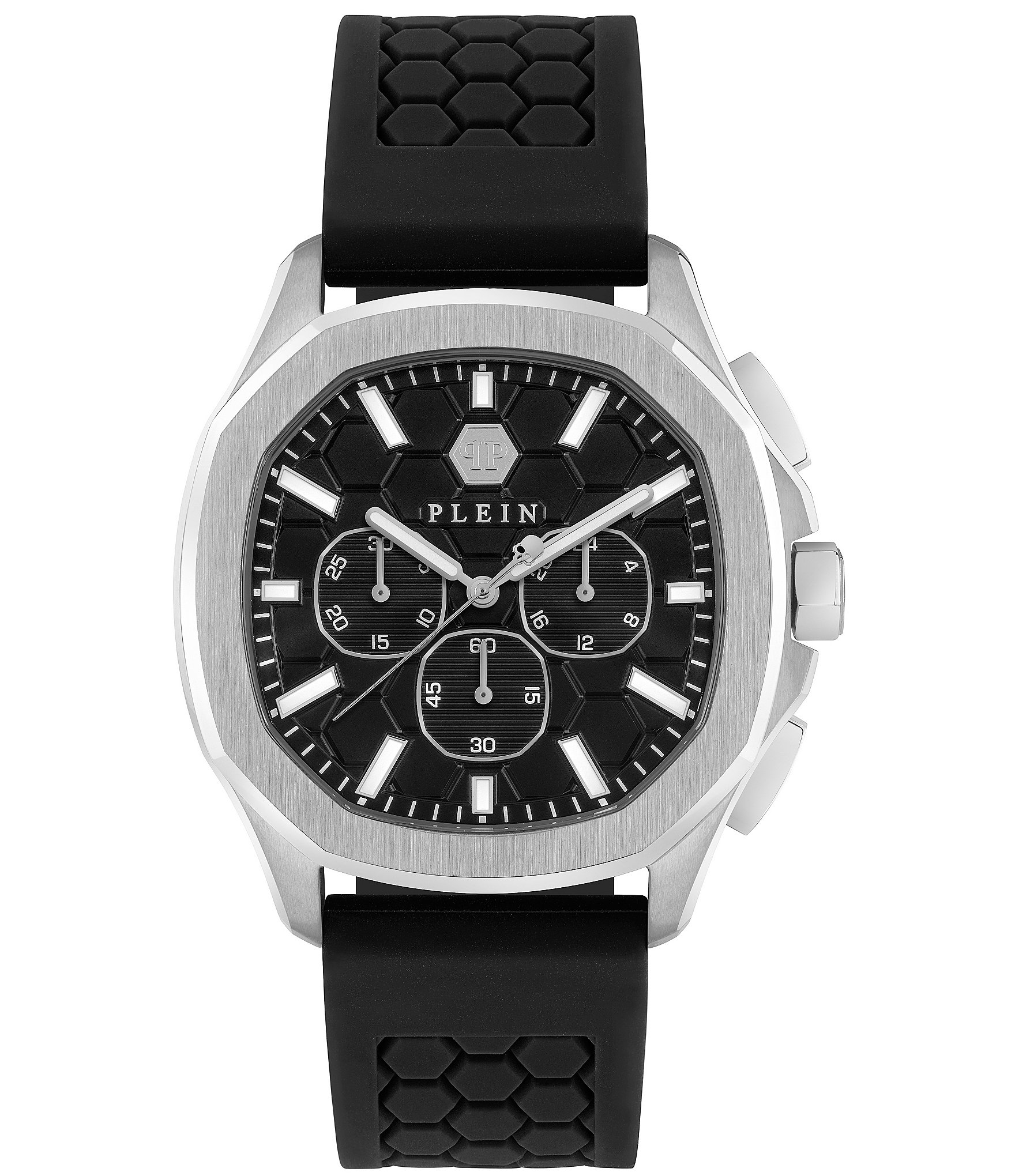 Philipp Plein Men's Skeleton Spectre Quartz Chronograph Black Silicone ... Philipp Plein Men's Skeleton Spectre Quartz Chronograph Black Silicone ...