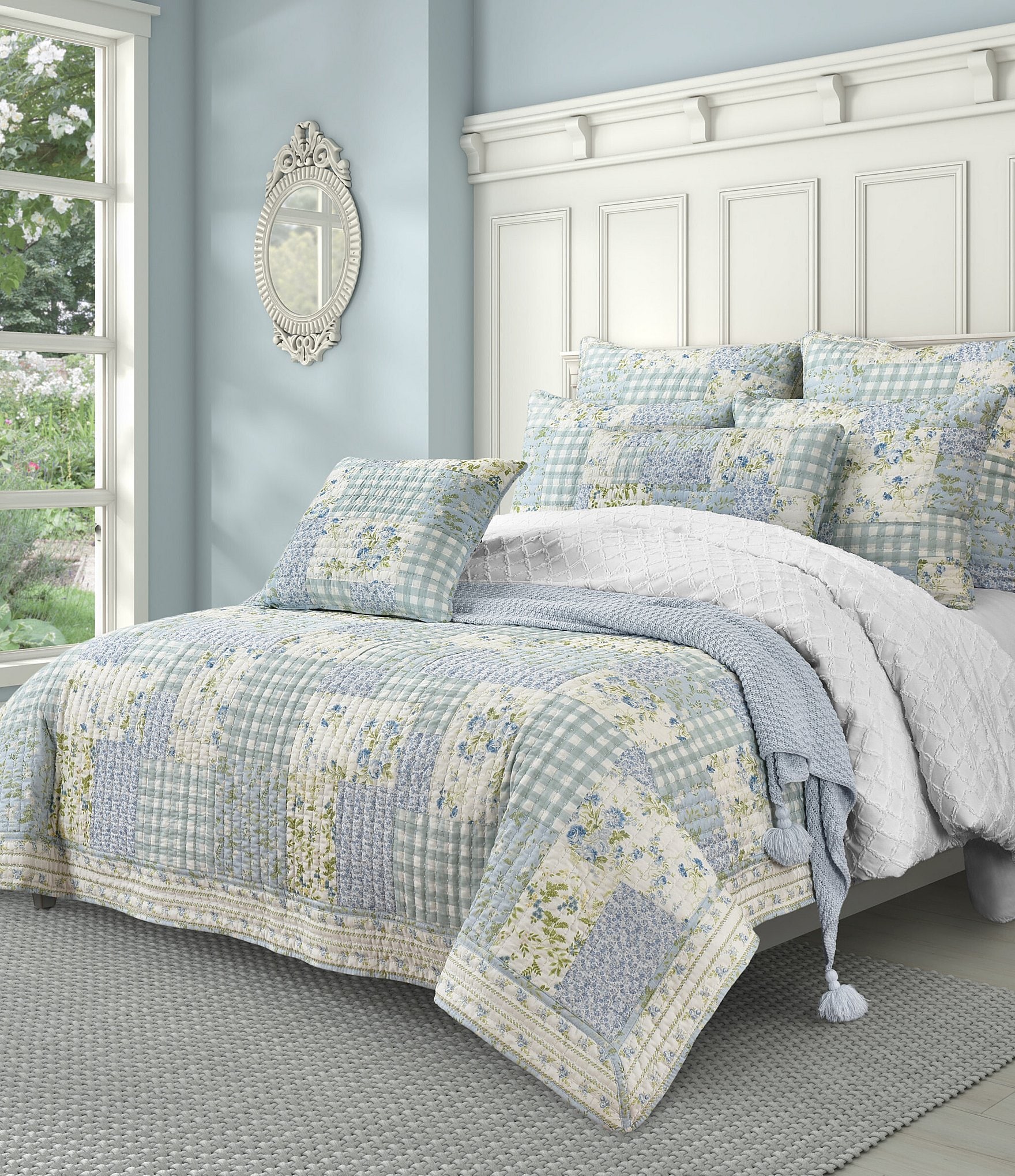 Piper & Wright Karalena Pieced Floral Patchwork Cotton Quilt | Dillard's