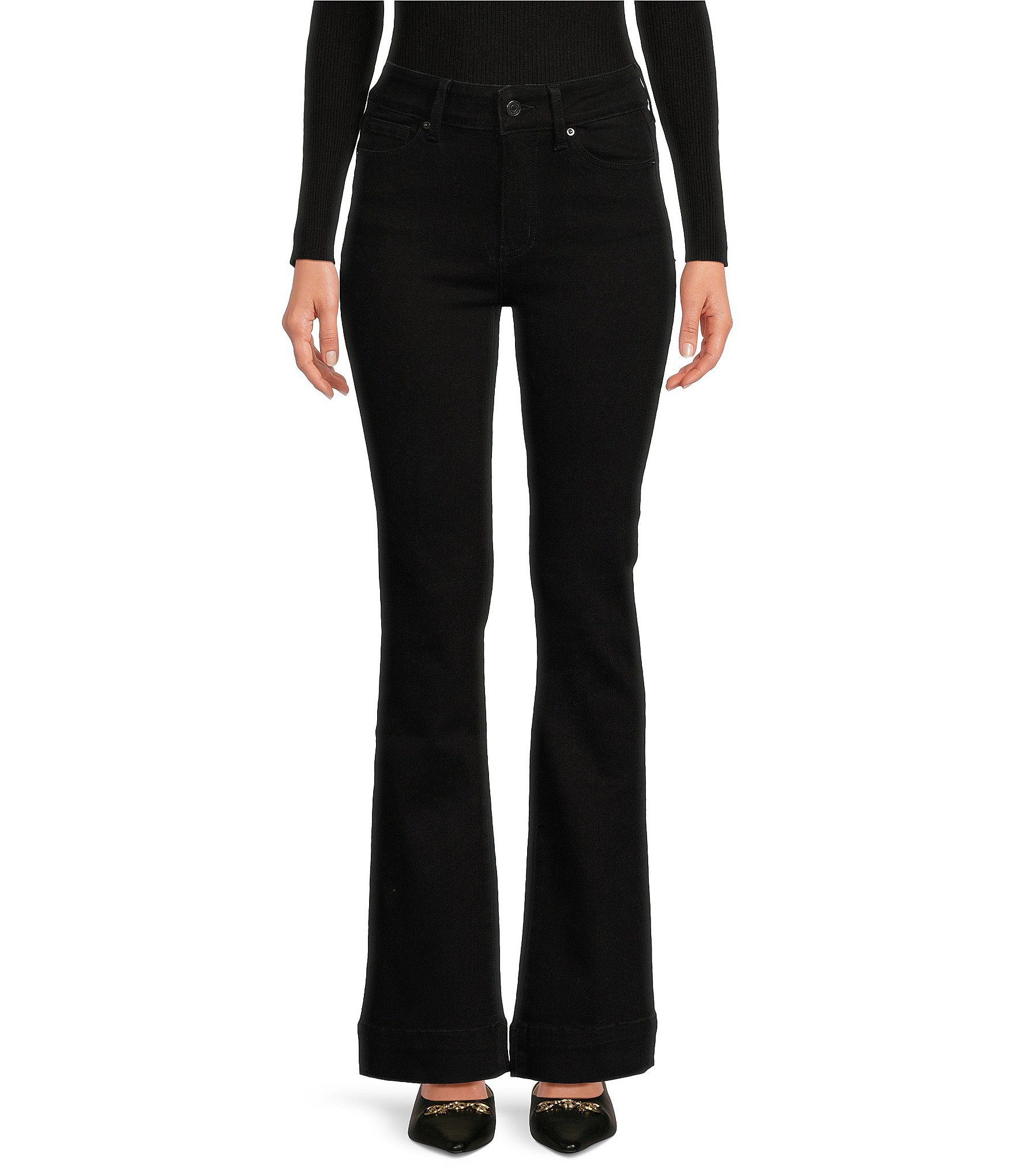 Prosperity Black Denim Mid Rise Trouser Bootcut Jeans | Dillard's