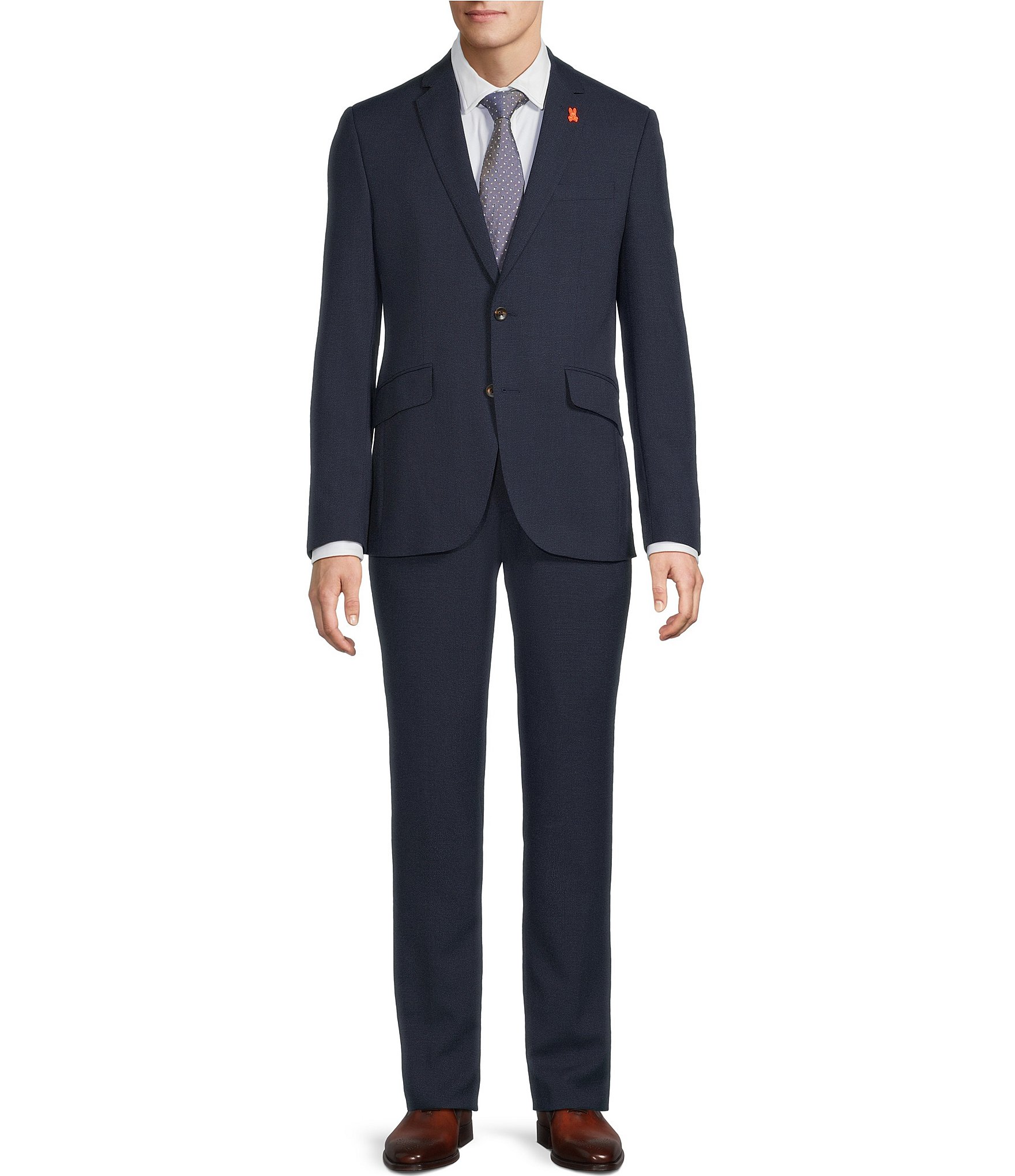 Psycho Bunny Slim Fit Flat Front Patterned 2-Piece Suit | Dillard's