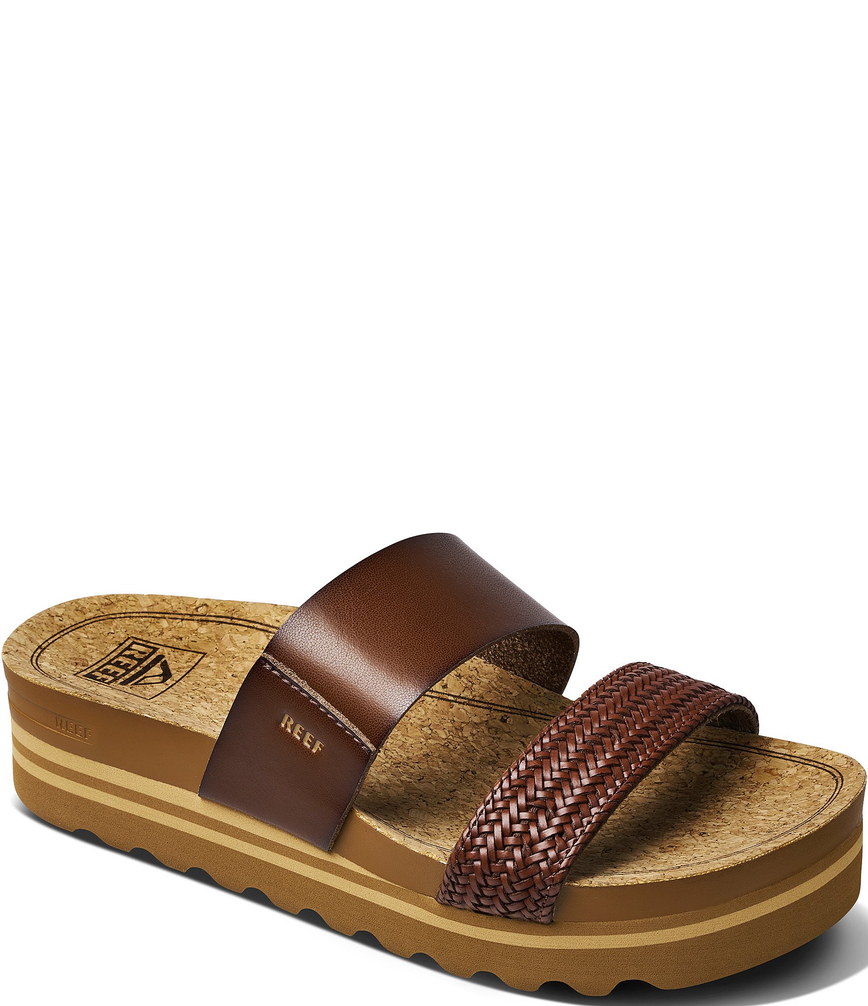 Reef Cushion Vista Hi Braided Strap Platform Slides | Dillard's