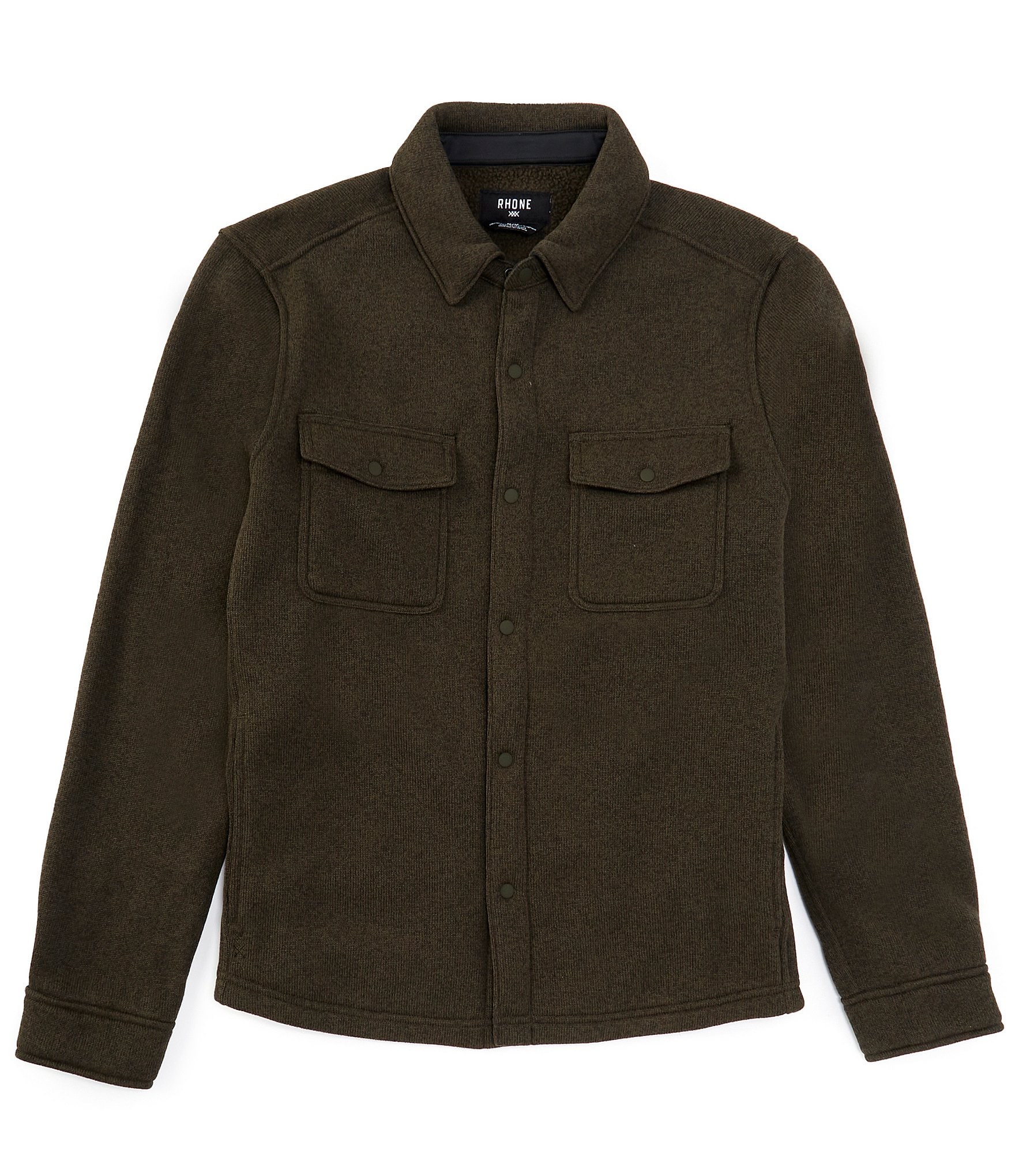 RHONE Long Sleeve Button Front Fleece Shacket | Dillard's