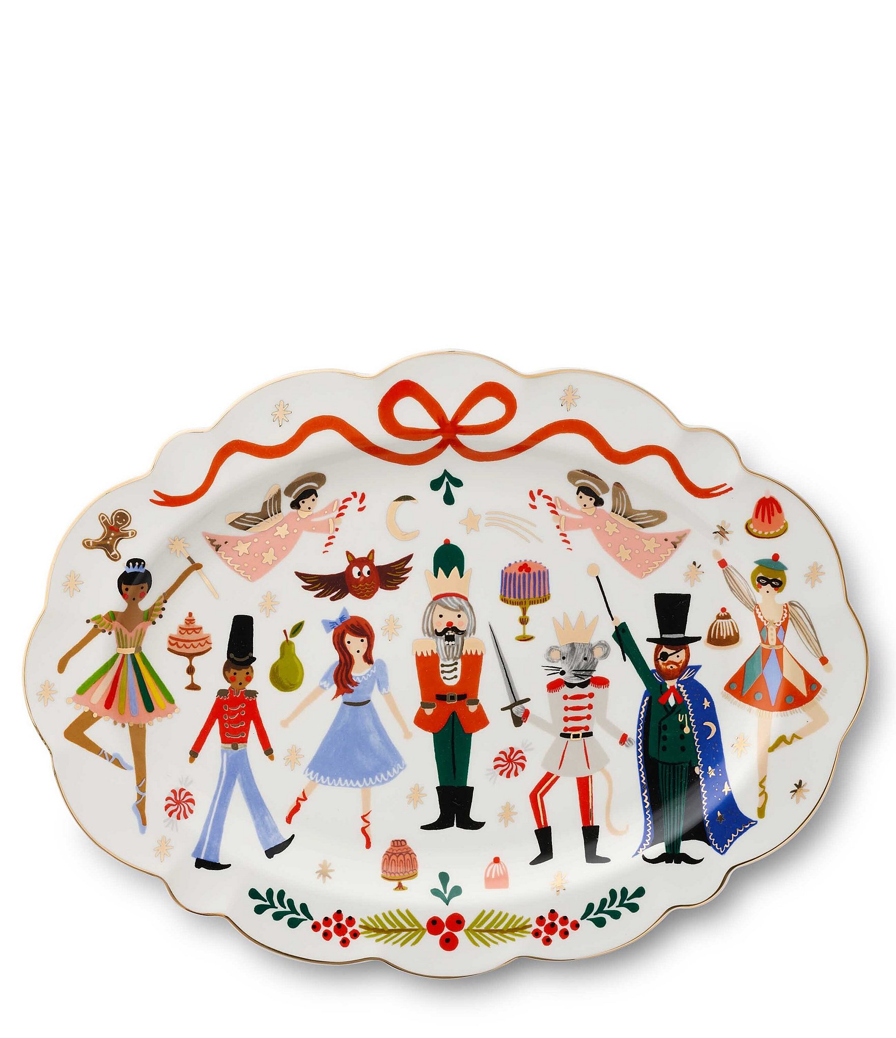 Rifle Paper Co. Holiday Nutcracker Large Oval Serving Platter | Dillard's