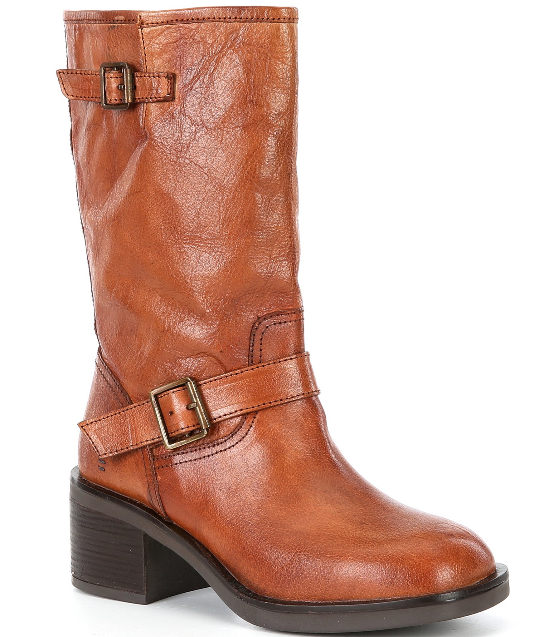 Roan Cite Leather Buckle Engineer Boots | Dillard's