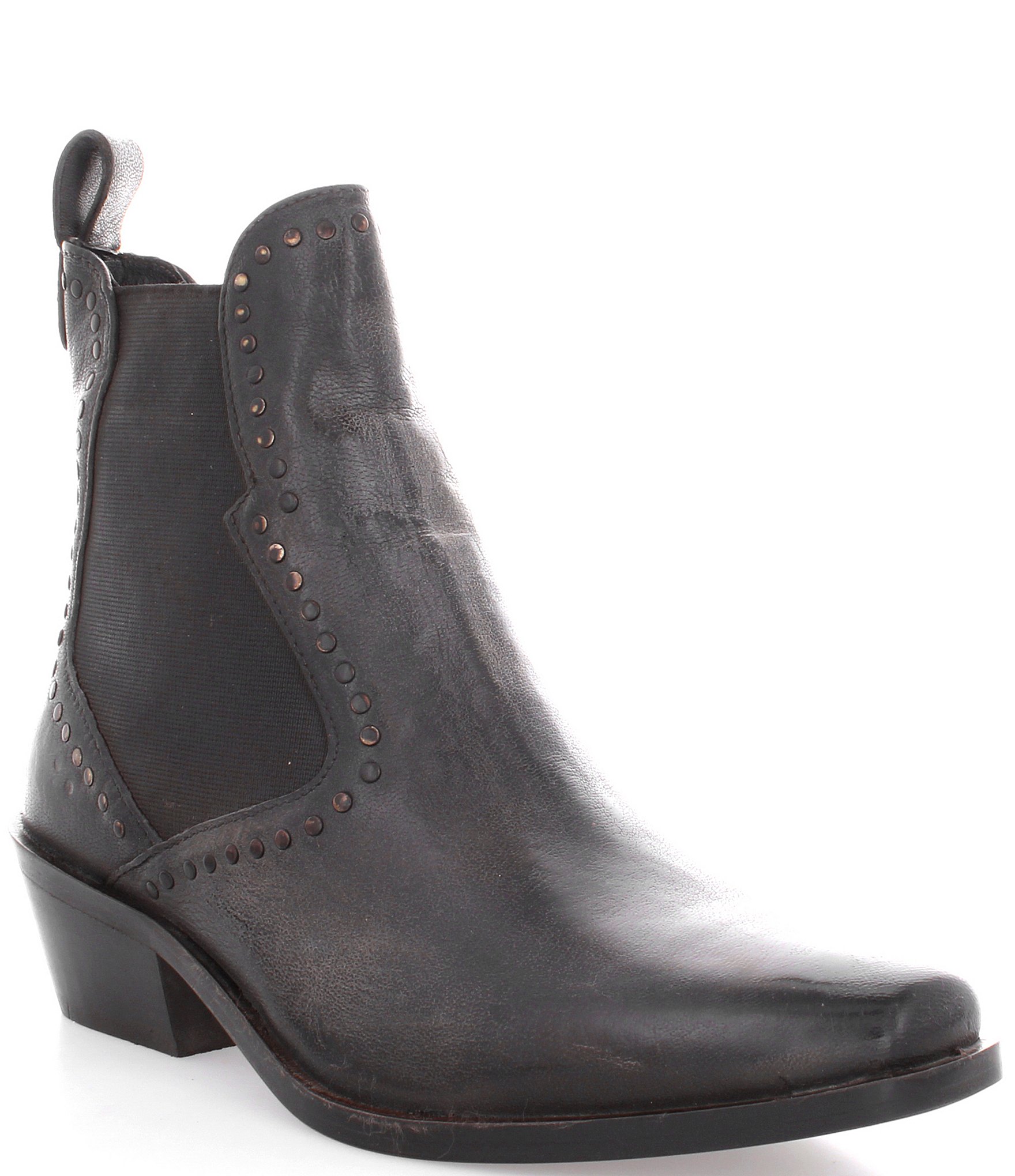 Roan Cliffhanger Studded Chelsea Leather Western Boots | Dillard's