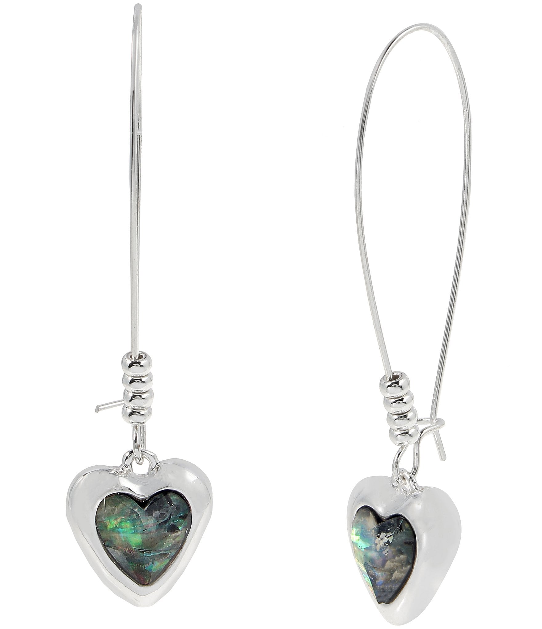 Robert Lee Morris Soho Abalone Gem Heart Dangle Drop Earrings | Dillard's