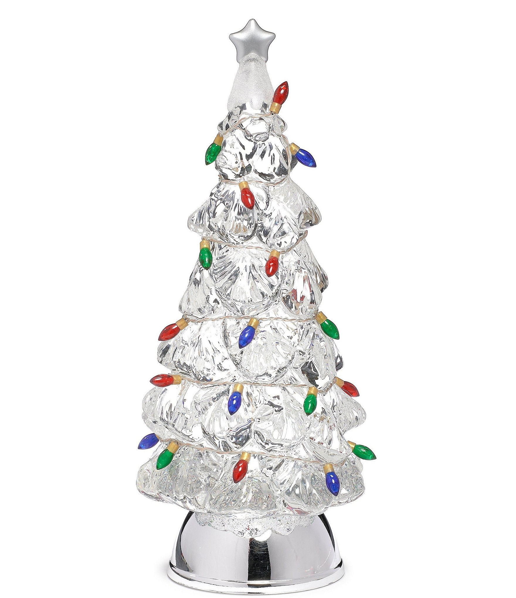 Roman Swirl Tree with Multi-Colored Lighted Bulb Strand Tabletop Decor ...