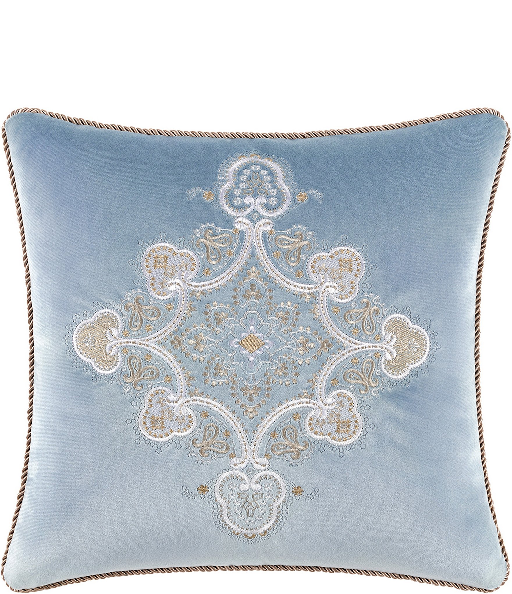 Rose Tree Caesar Embroidered Velvet Square Pillow | Dillard's