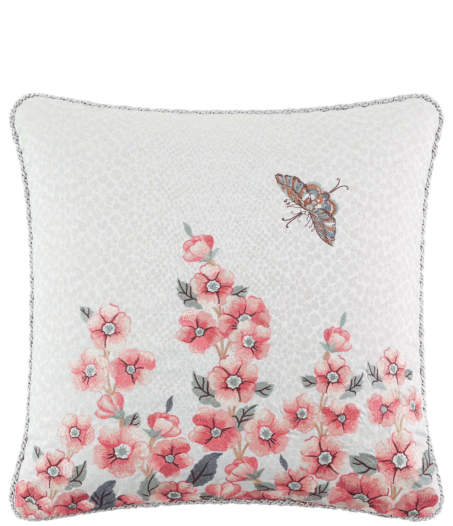 Rose Tree Talia Floral Embroidered Square Pillow | Dillard's