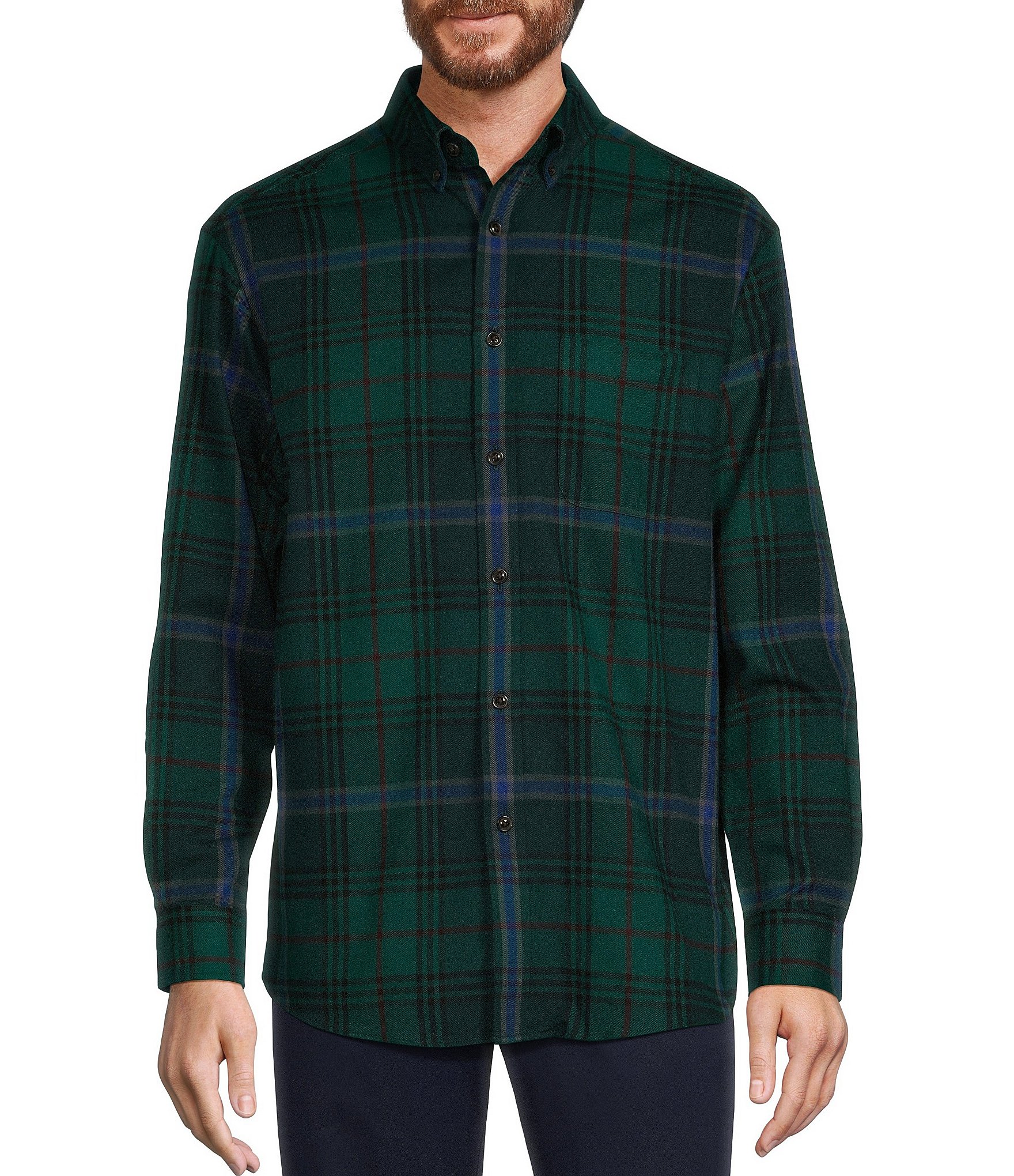 Roundtree & Yorke Long Sleeve Large Plaid Portuguese Flannel Sport ... Roundtree & Yorke Long Sleeve Large Plaid Portuguese Flannel Sport ...