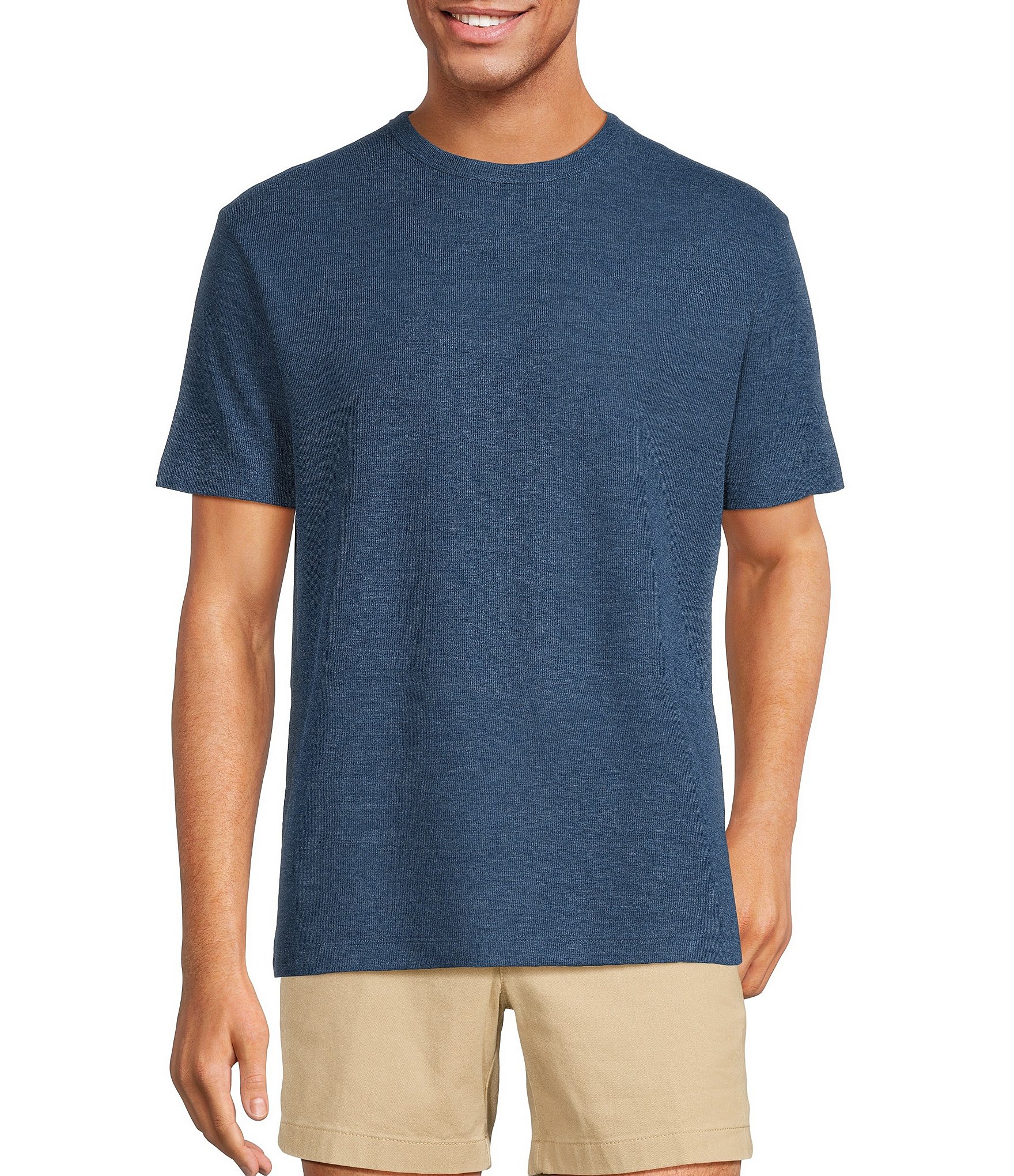 Roundtree & Yorke Short Sleeve Waffle Solid Crew T-Shirt | Dillard's
