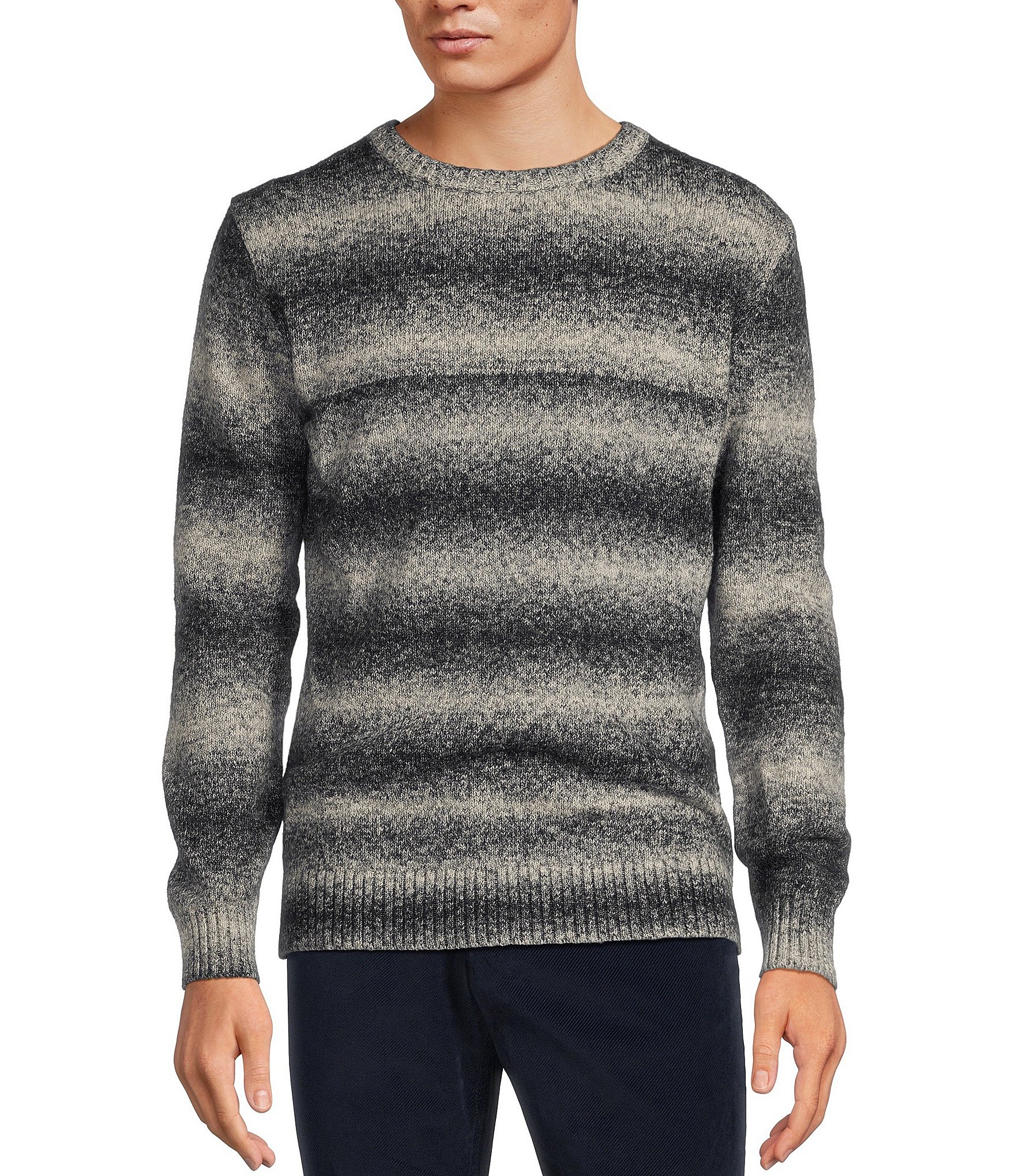 Rowm Long Sleeve Space Dye Crewneck Sweater | Dillard's