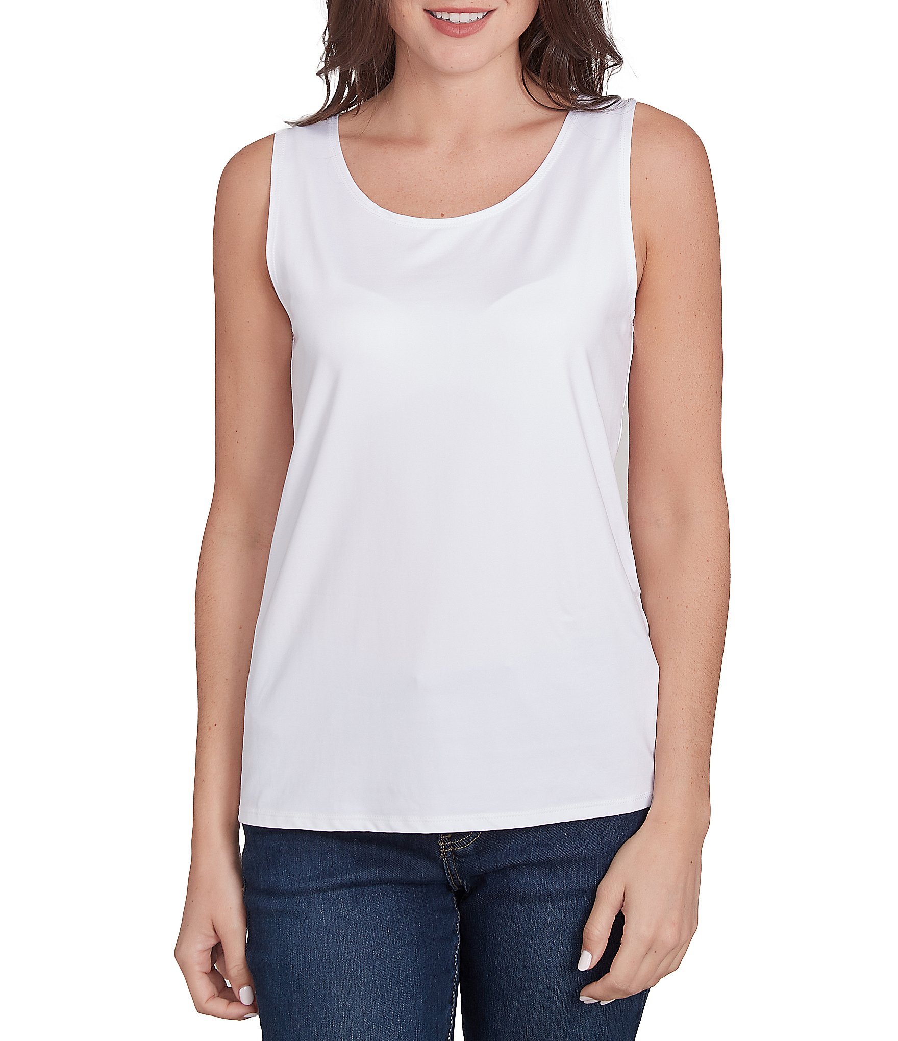 Ruby Rd. Petite Size Knit Scoop Neck Sleeveless Tank | Dillard's