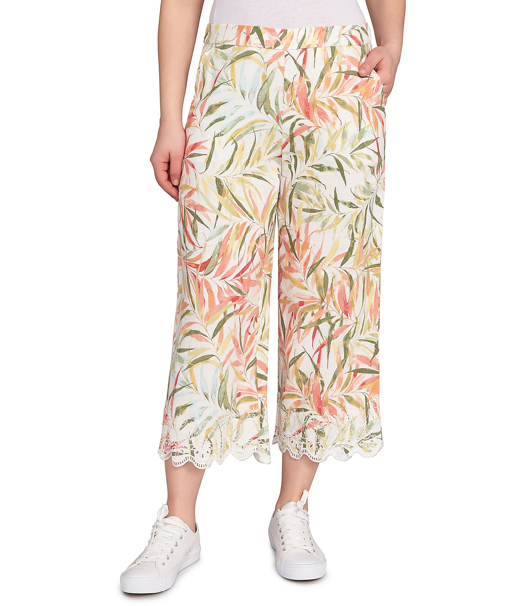 Ruby Rd. Petite Coordinating Tropical Fern Pattern Embroidered Lace ...