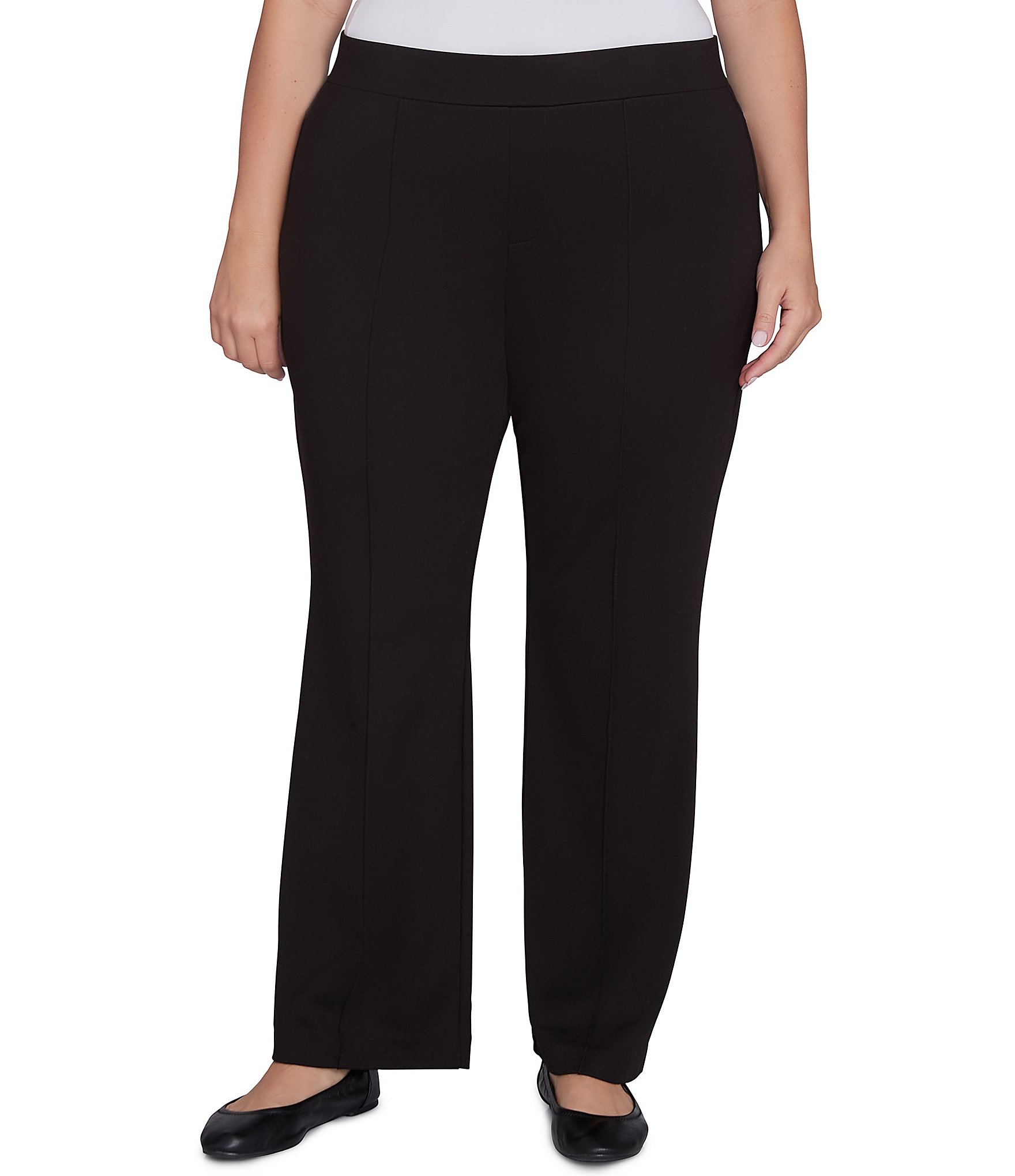 Ruby Rd. Plus Size Ponte Knit Flare Leg Pull-On Pants | Dillard's