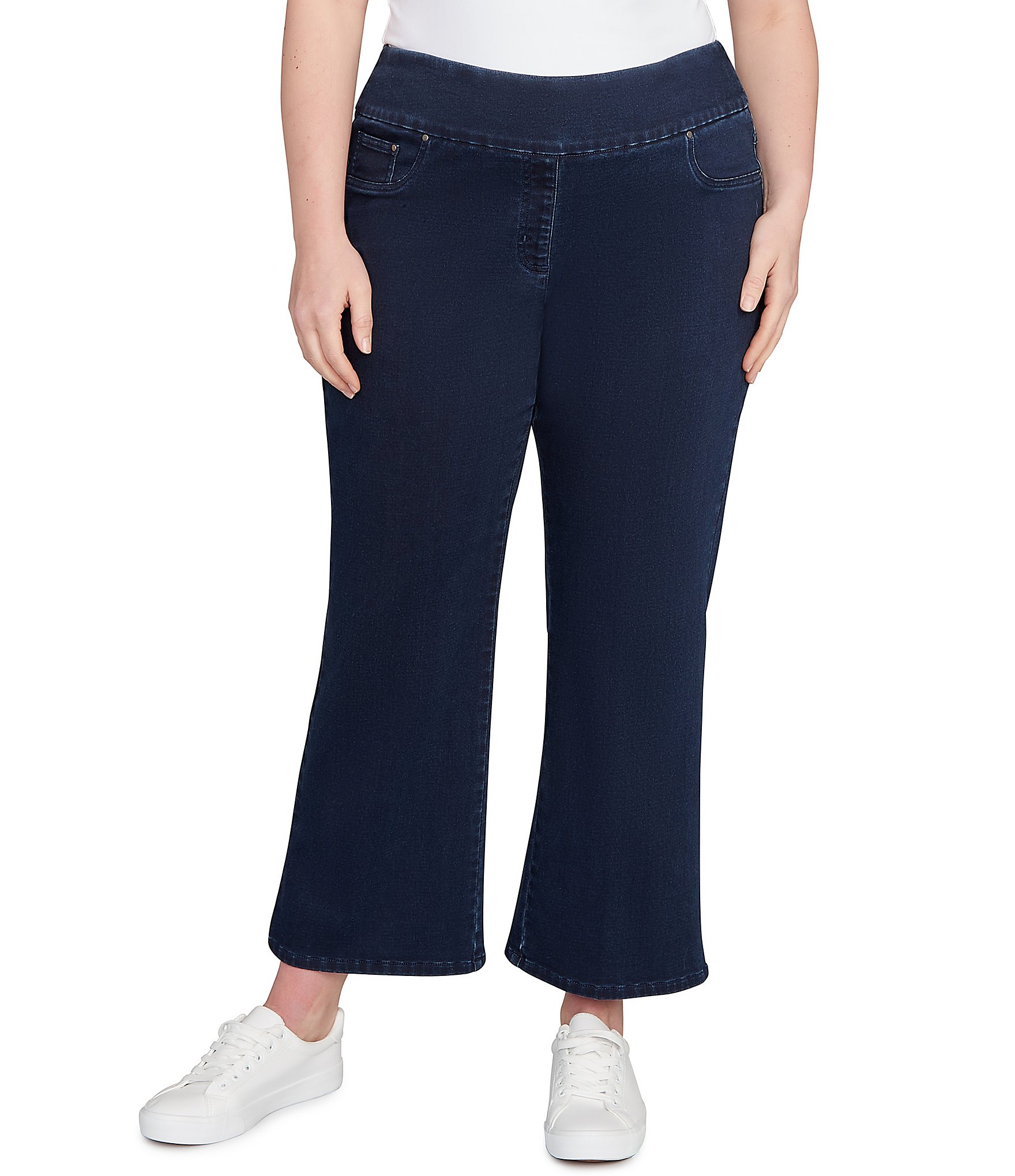 Ruby Rd. Plus Size Stretch Pull-On Ankle Jeans | Dillard's