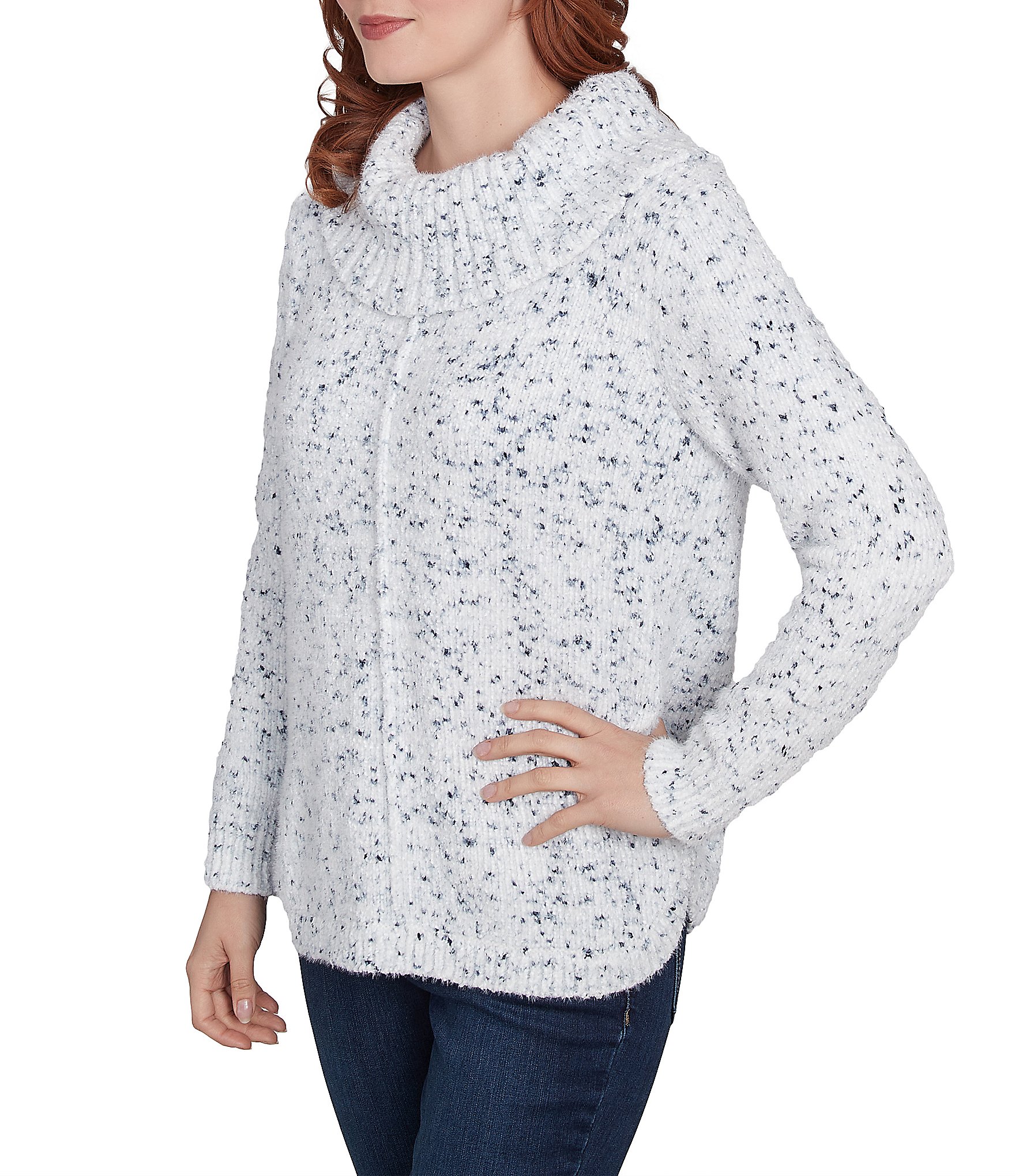 Ruby Rd. Plush Eyelash Chenille Cowl Neck Long Sleeve Sweater | Dillard's