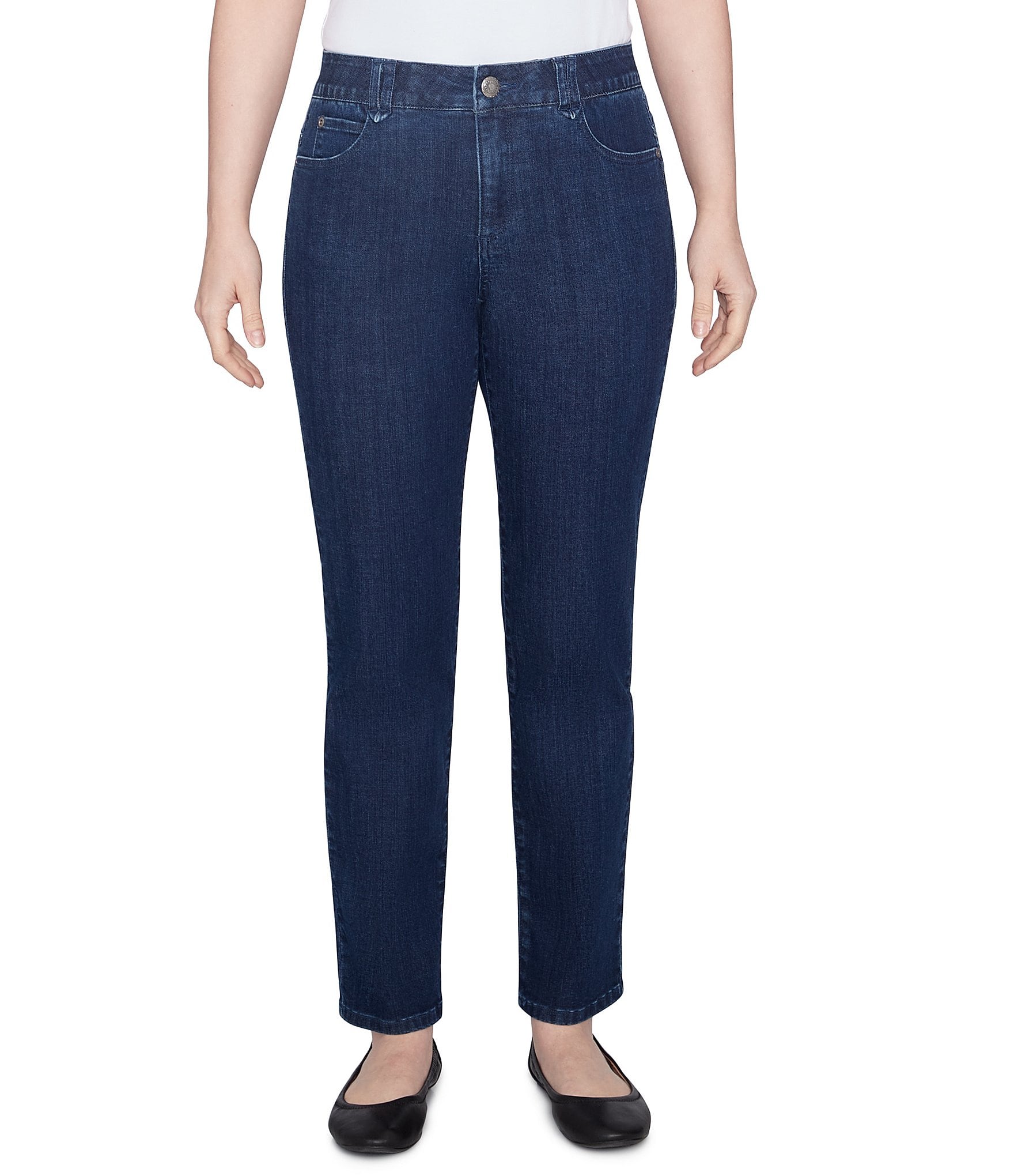 Ruby Rd. Soft Denim Pull-On Boot-Cut Jeans | Dillard's