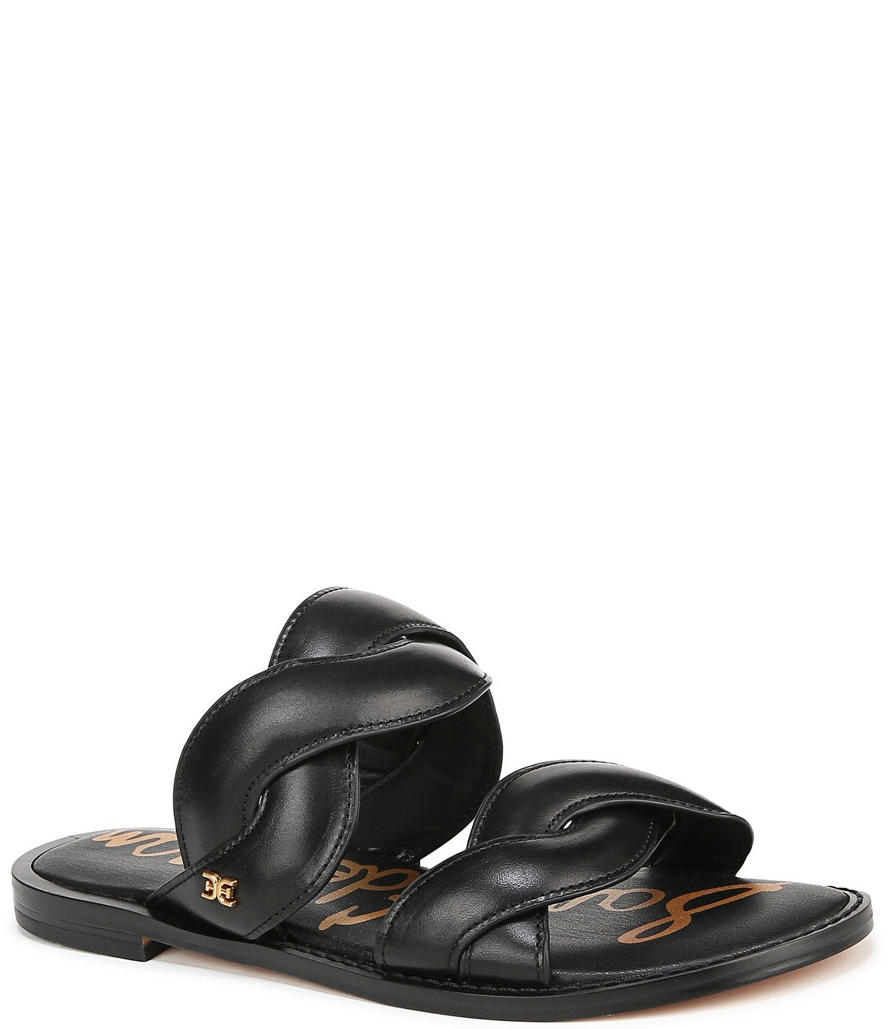 Sam Edelman Hellen Leather Twist Double Banded Slide Sandals | Dillard's