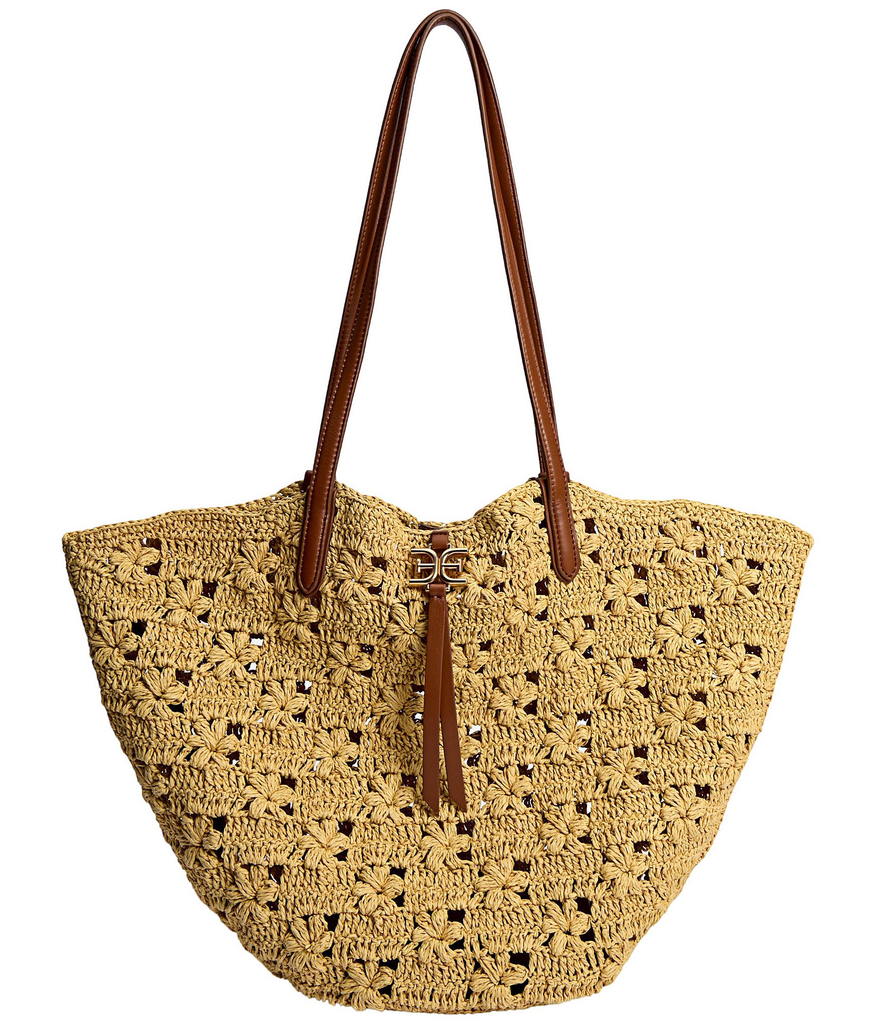 Sam Edelman Layla Floral Raffia Fan Tote Bag | Dillard's