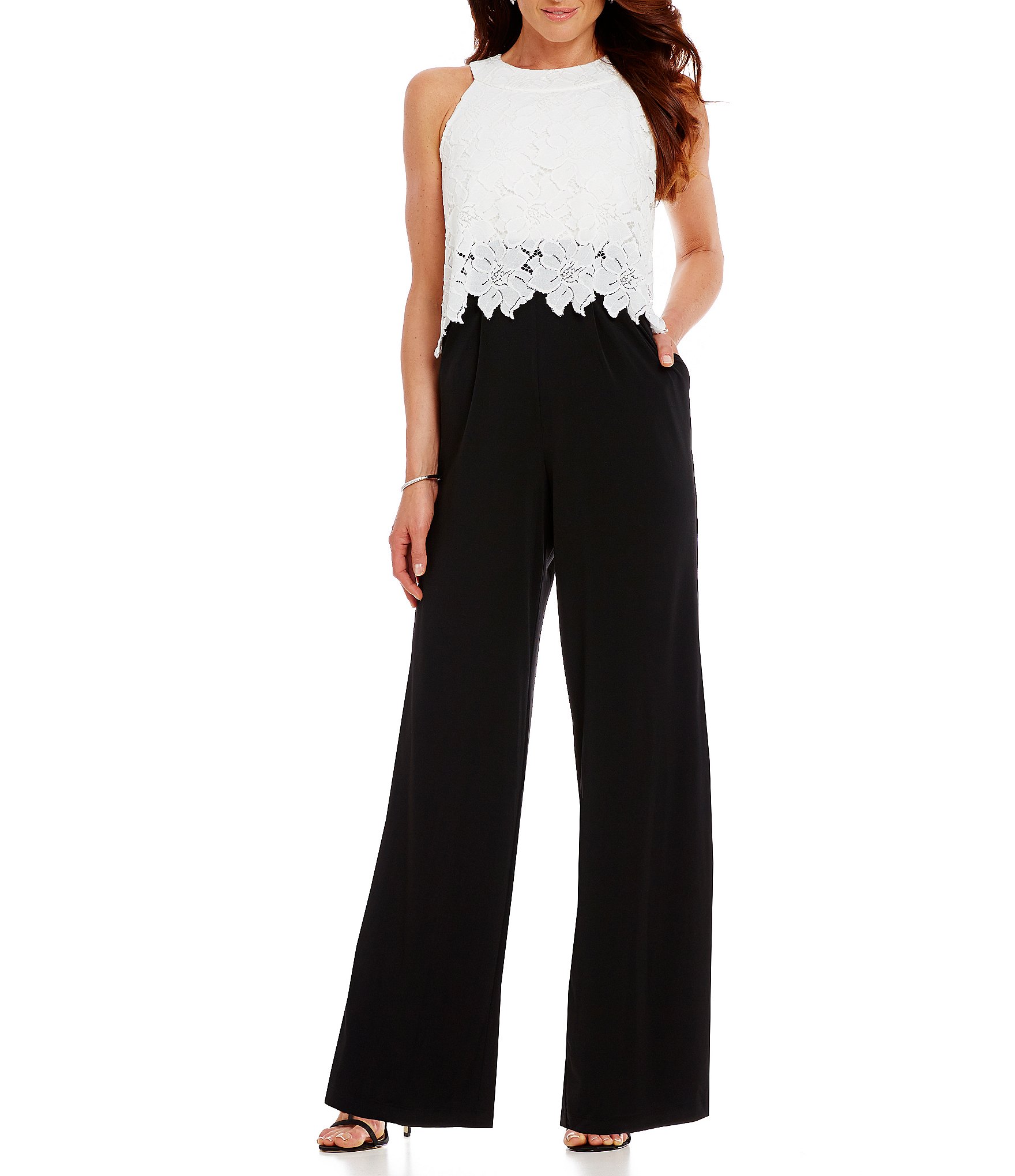 Sangria Floral Lace Popover Jumpsuit | Dillards Sangria Floral Lace Popover Jumpsuit | Dillards