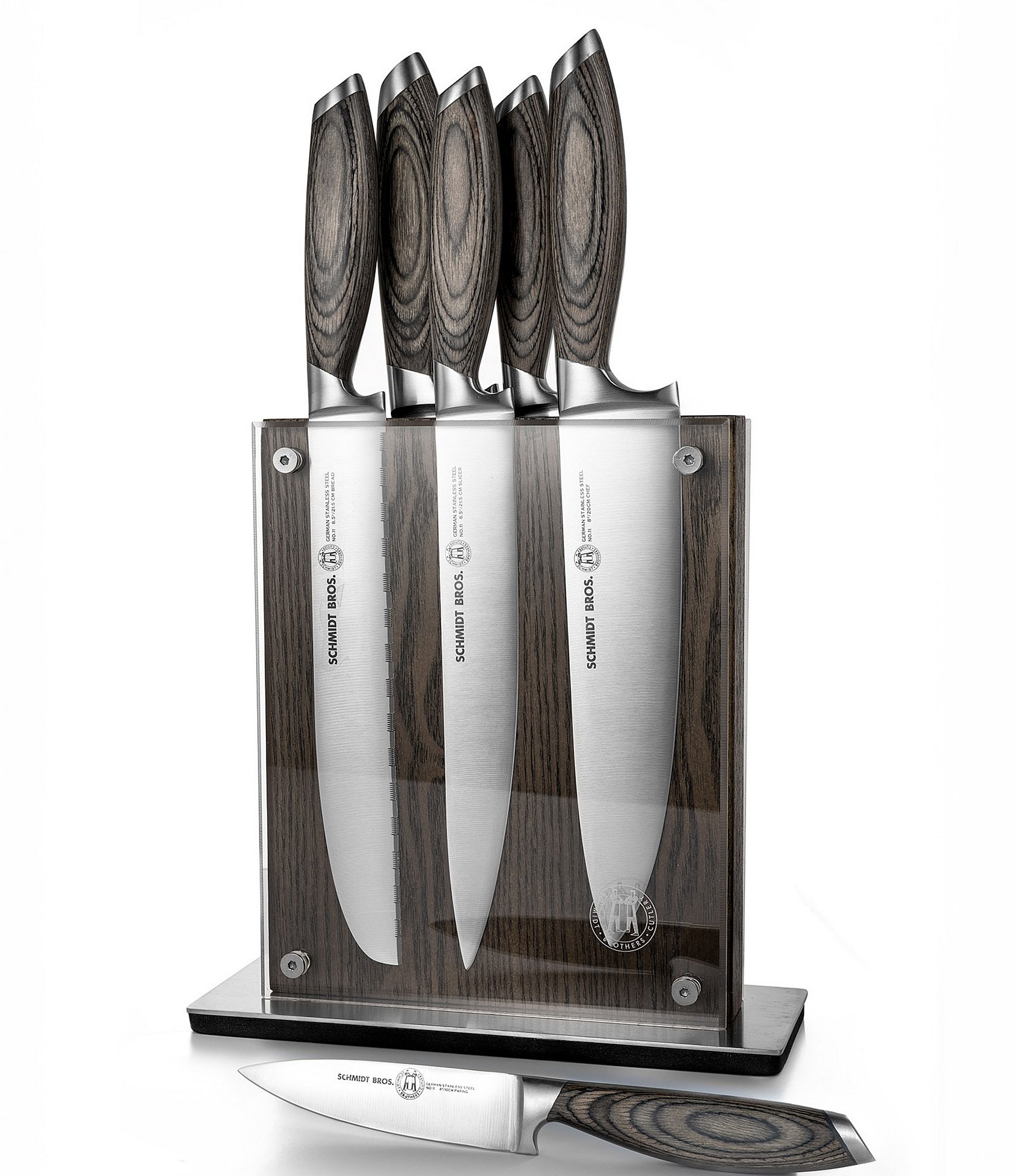 Schmidt Brothers Cutlery Bonded Ash 7-Piece Knife Block Set | Hamilton ...