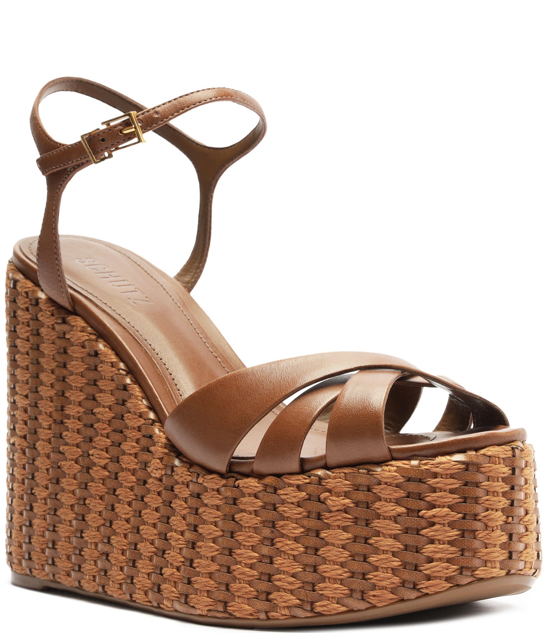 Schutz Keefa Leather Wedge Platform Sandals | Dillard's