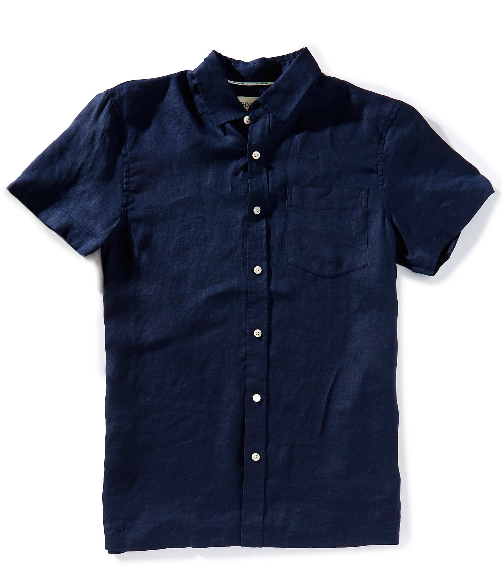 Scotch & Soda Solid Linen Short Sleeve Woven Shirt | Dillard's