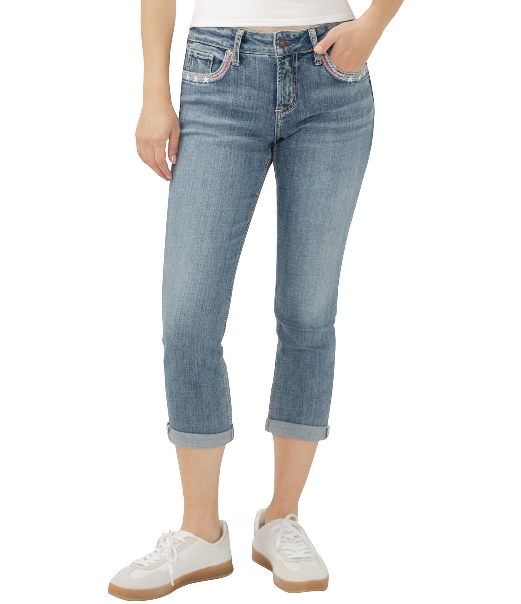 Silver Jeans Co. Elyse Mid Rise Curvy Fit Capri Jeans | Dillard's