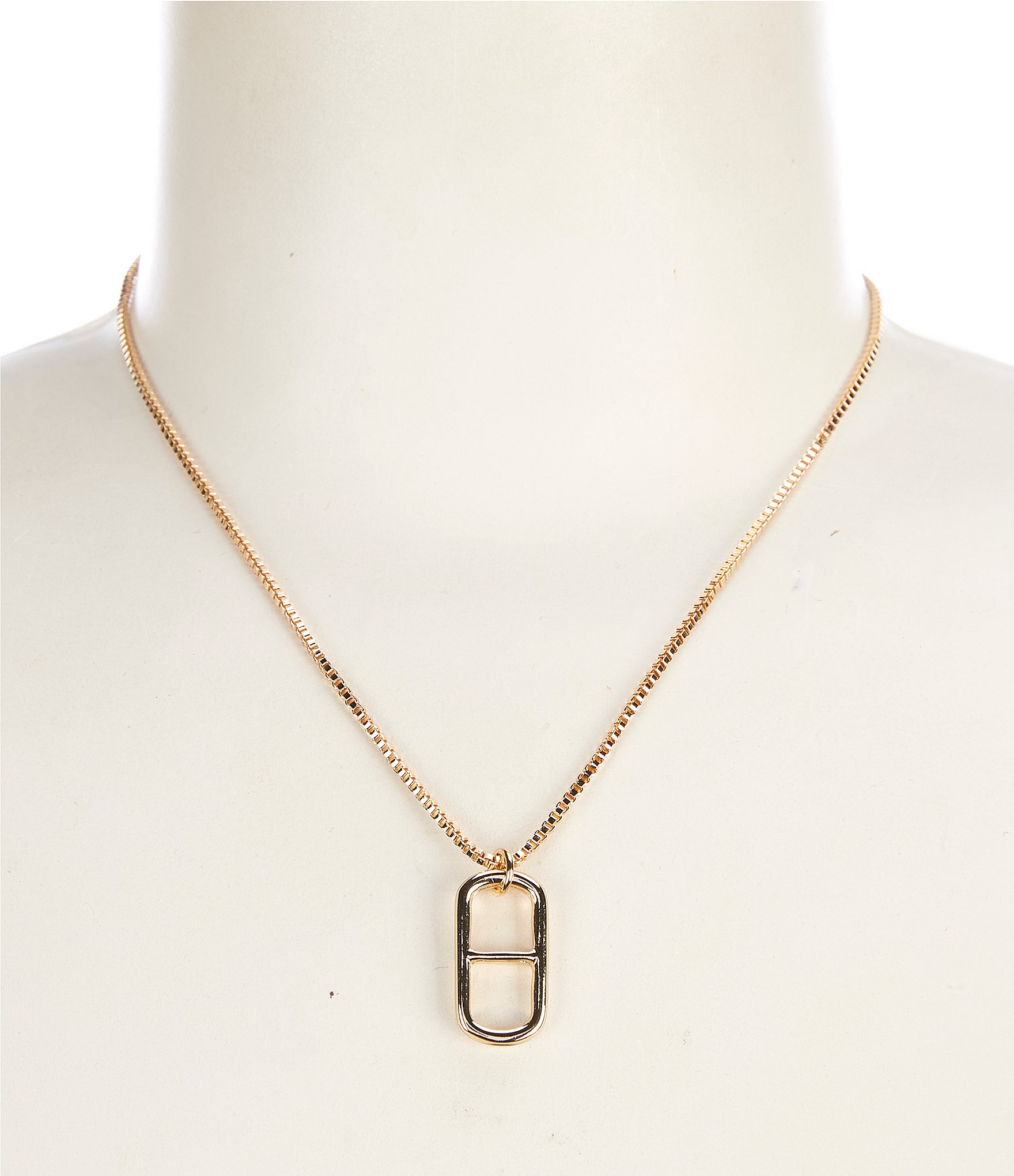 Simplicity Pop Tab Pendant Short Box Chain Short Pendant Necklace ...