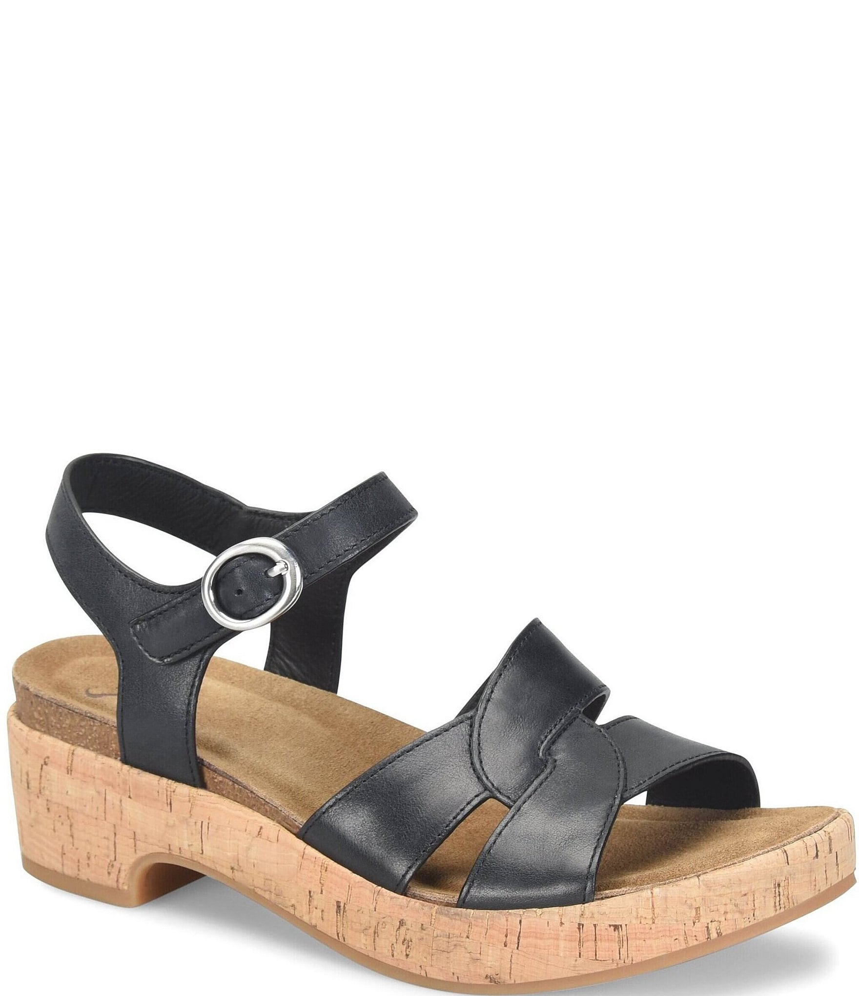 Sofft Capri Leather Cork Wedge Sandals | Dillard's