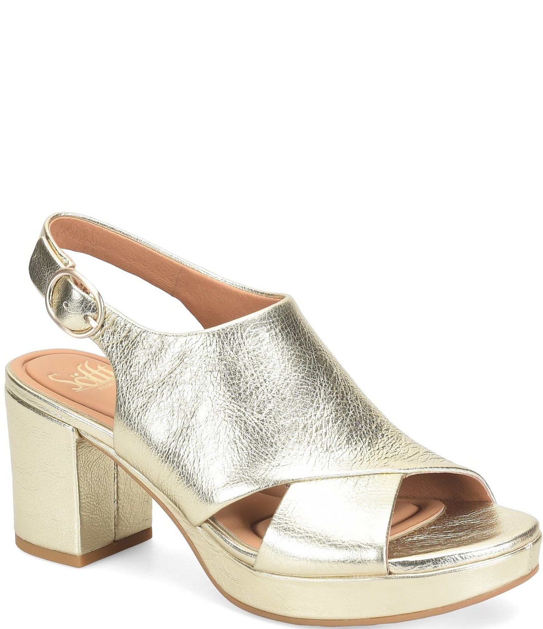 Sofft Liv Leather Block Platform Heels | Dillard's