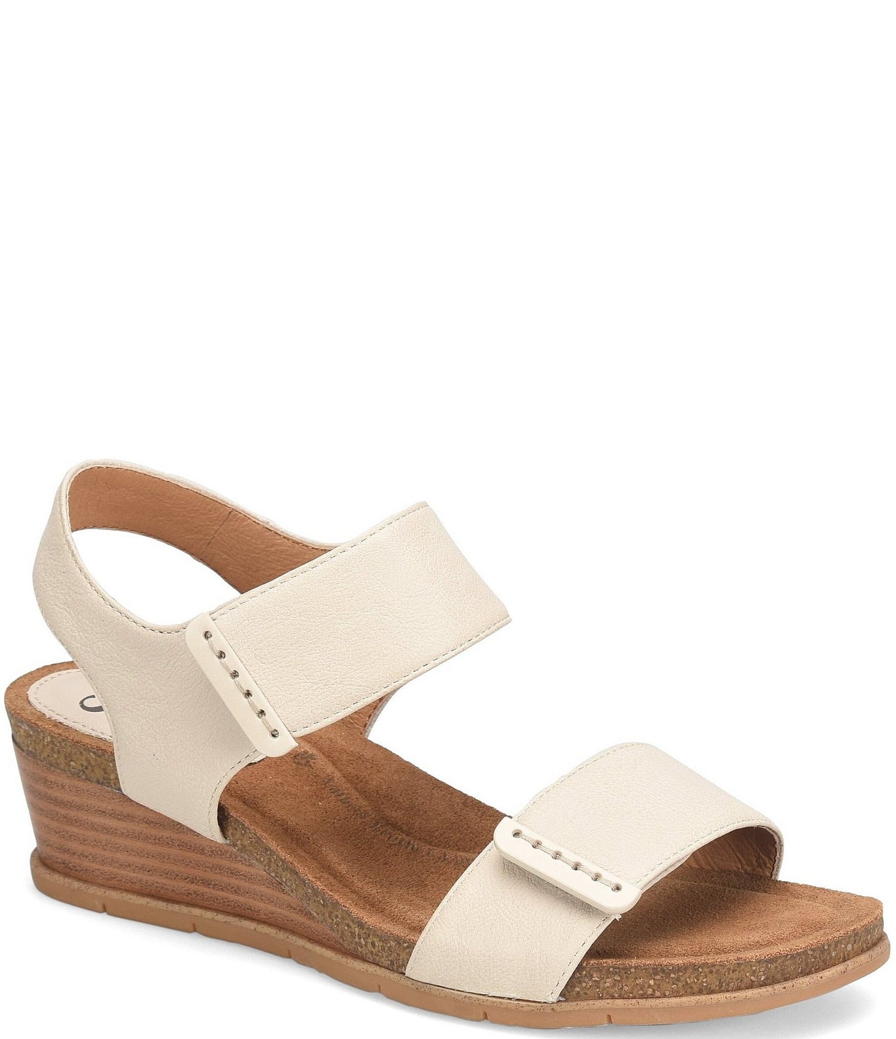 Sofft Verdi II Adjustable Leather Wedge Sandals | Dillard's